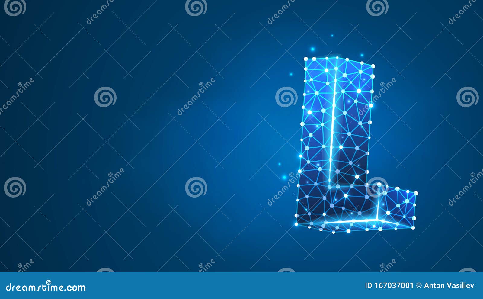 Alphabet Letter L. Design of an Uppercase Letter. Banner, Template or a ...