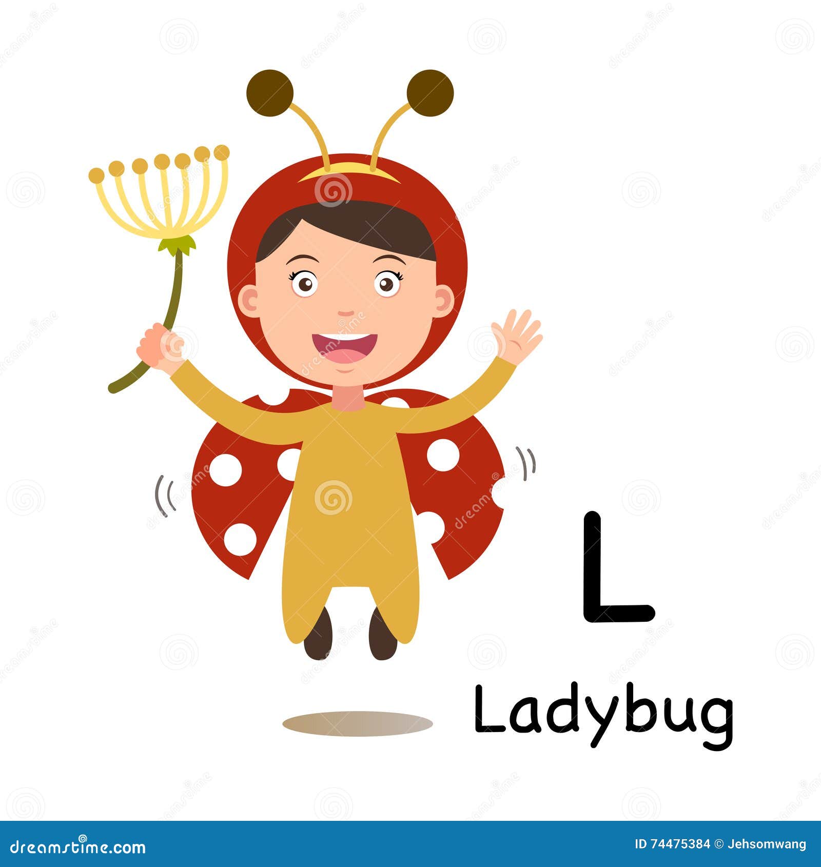 Letter L. Ladybug Ladybird. Zoo Animal Alphabet. English Abc With Cute ...