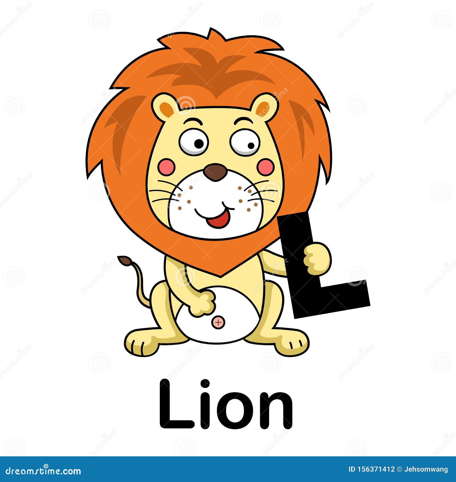Alphabet Letter L-lion Vector Illustration | CartoonDealer.com #156371412