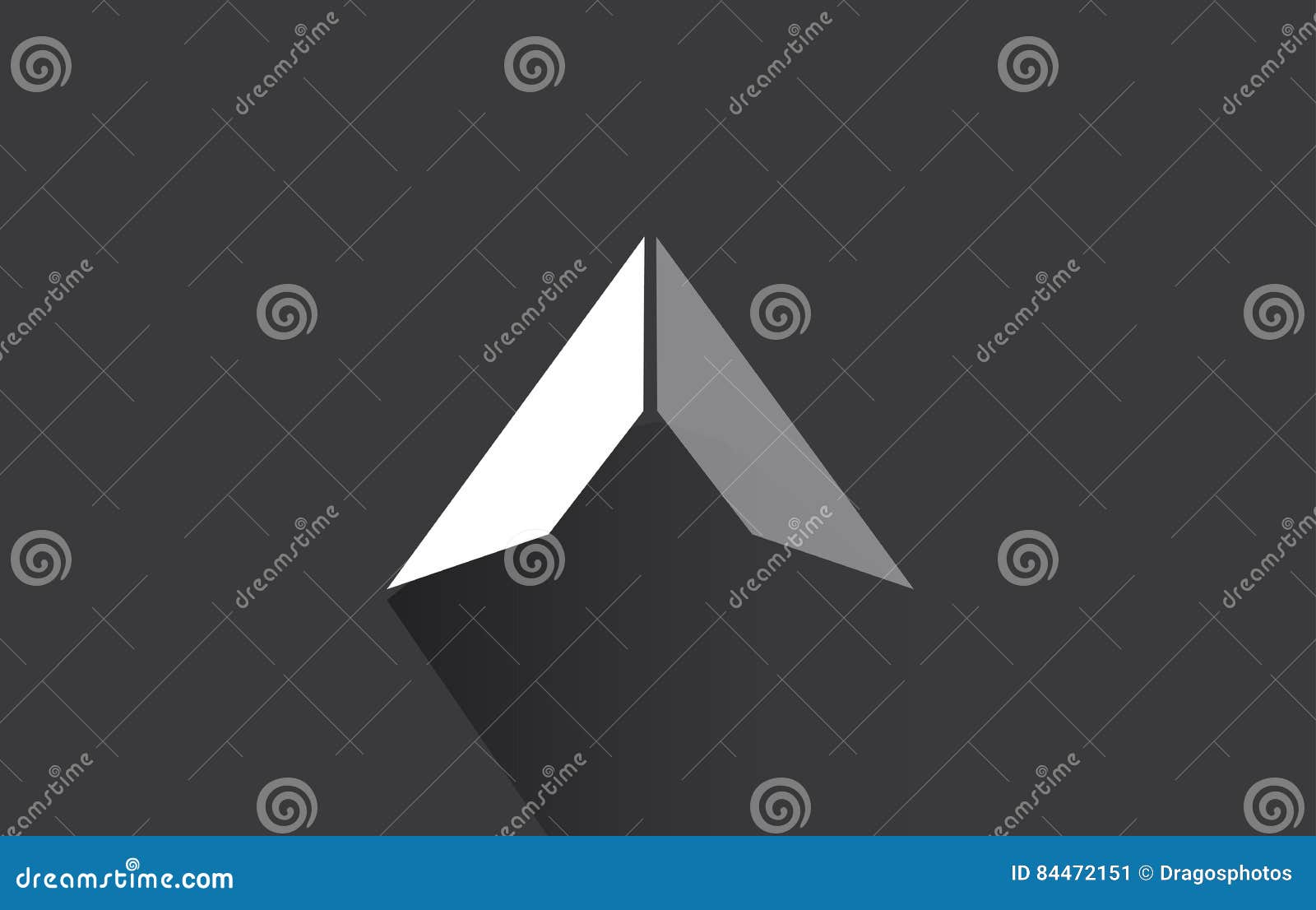 Alphabet Letter a Long Shadow Logo Icon Design Stock Vector ...