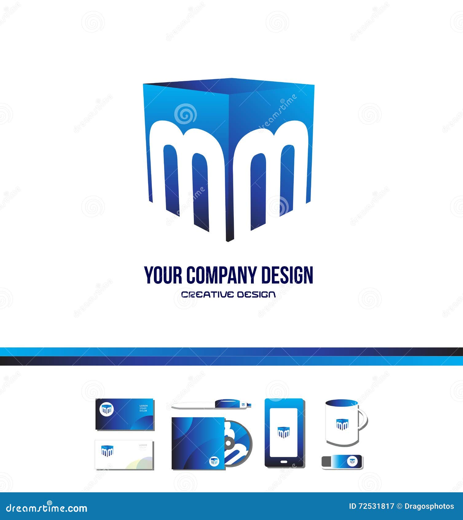 Alphabet Letter M Cube Blue Logo Icon 3d Stock Vector - Illustration of ...