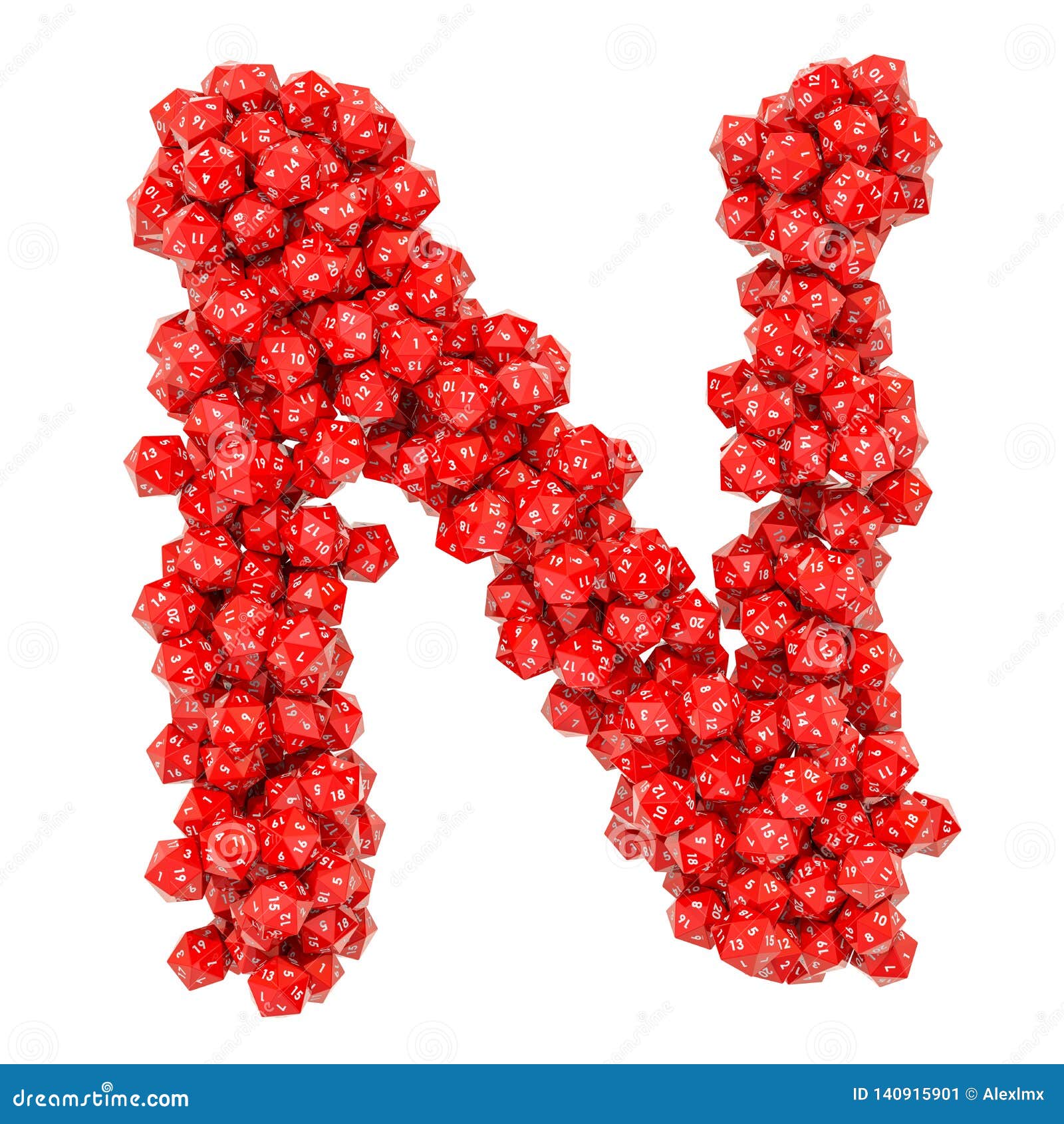 Red Twenty-sided Die, 20 Sides. 3D Rendering Stock Image ...