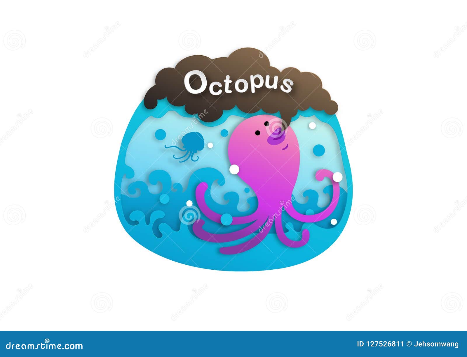 Alphabet Letter O-octopus,paper Cut Concept Stock Vector - Illustration ...