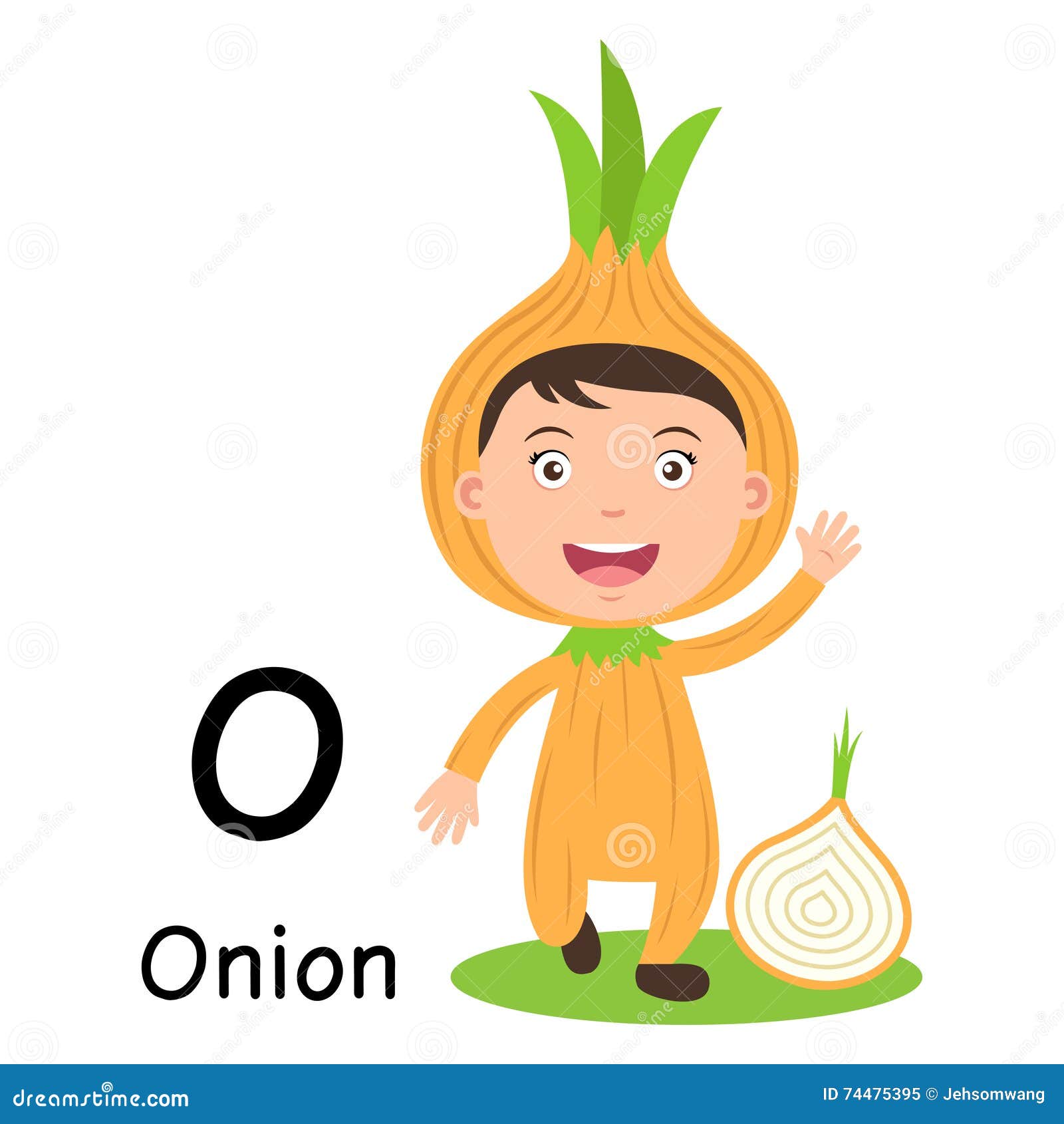 Alphabet Letter O-onion,vector Stock Vector - Illustration of happy ...
