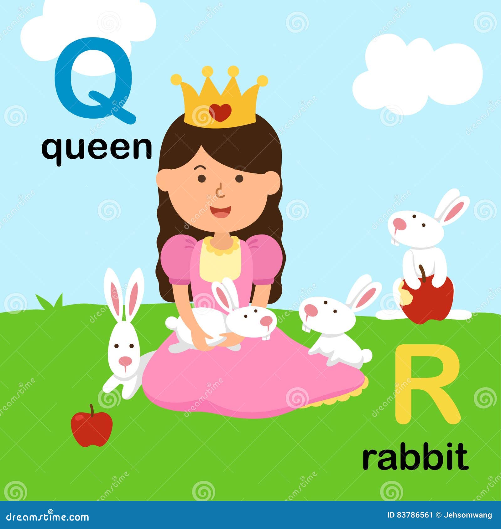 Alphabet Letter Q-queen,R-rabbit, Illustration Stock Vector ...