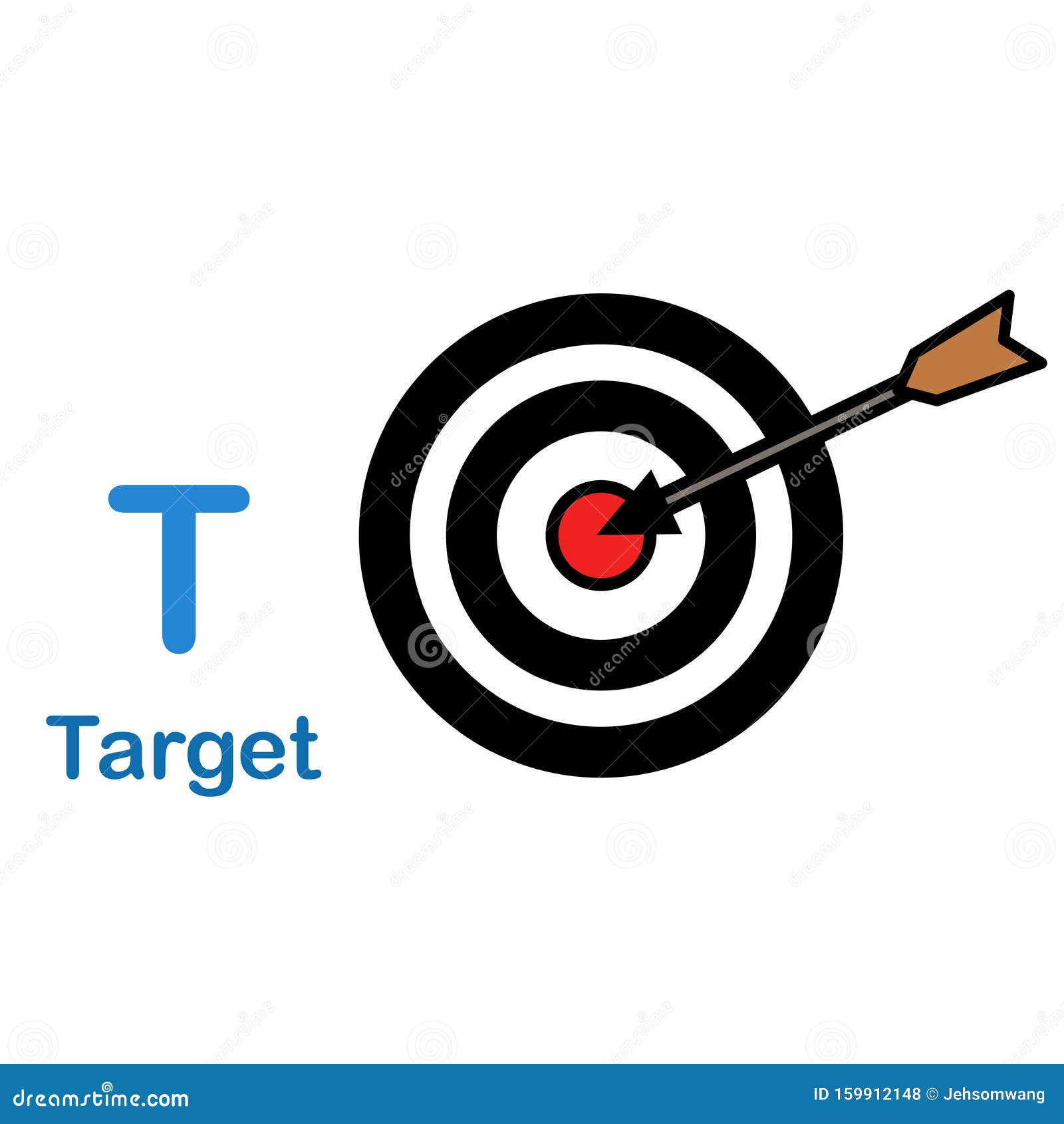 Alphabet Letter T-Target stock vector. Illustration of creature - 159912148