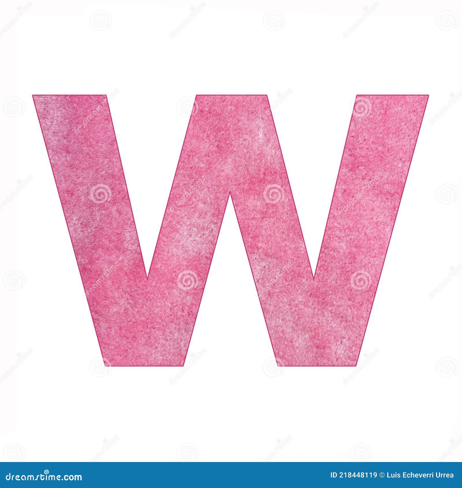 Alphabet Letter W - Pink Plush Texture Stock Image - Image of color ...