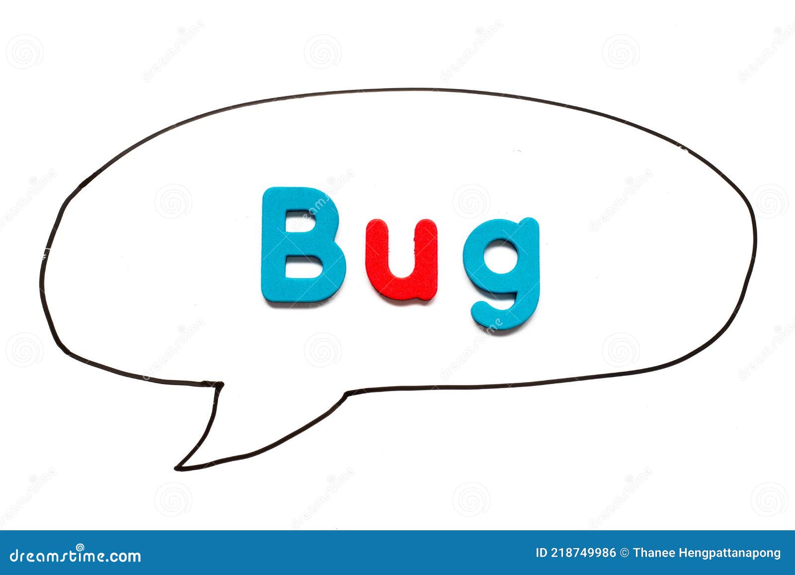 Alphabet with Word Bug in Black Line Hand Drawing As Bubble Speech on ...