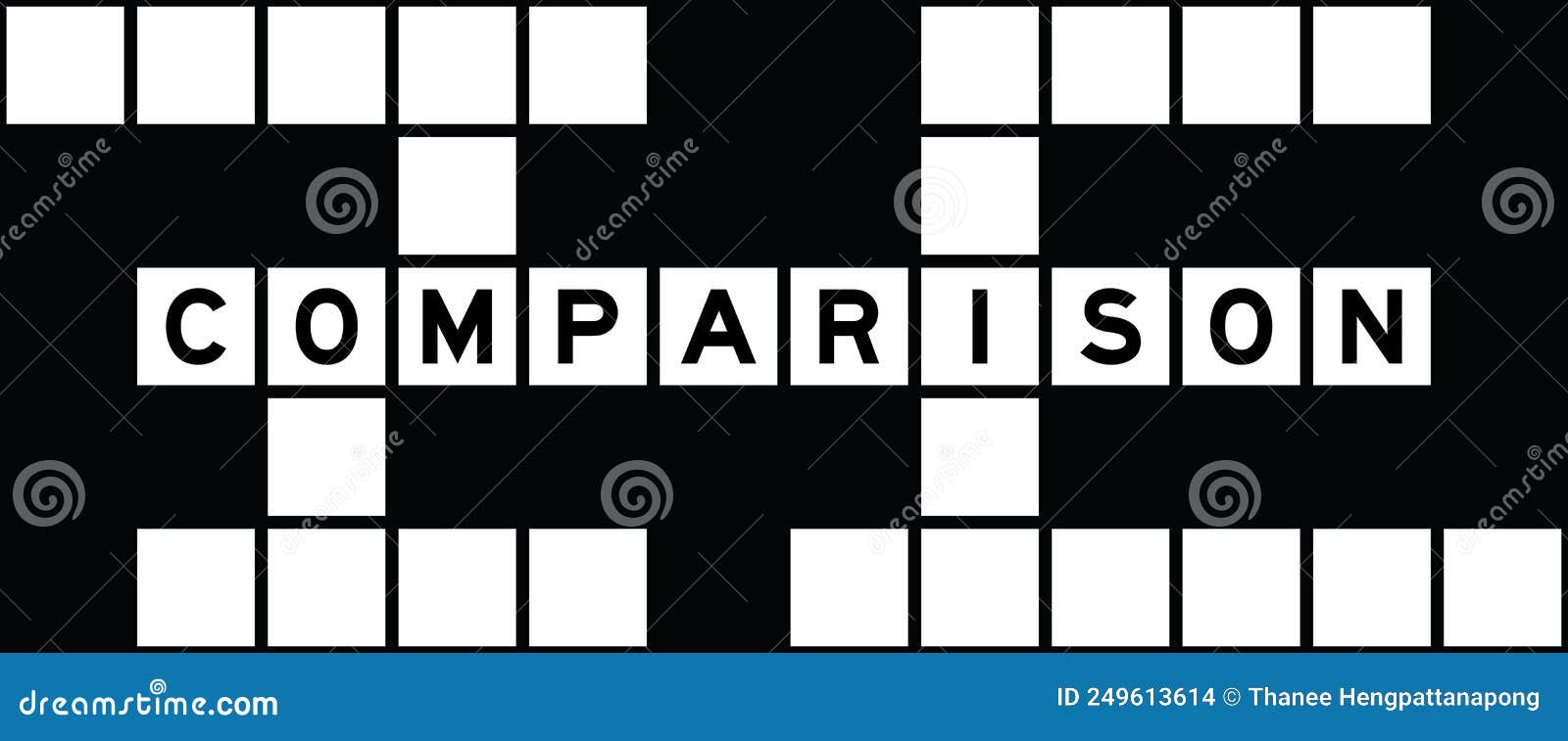 Alphabet in Word Comparison on Crossword Puzzle Background Stock Vector ...