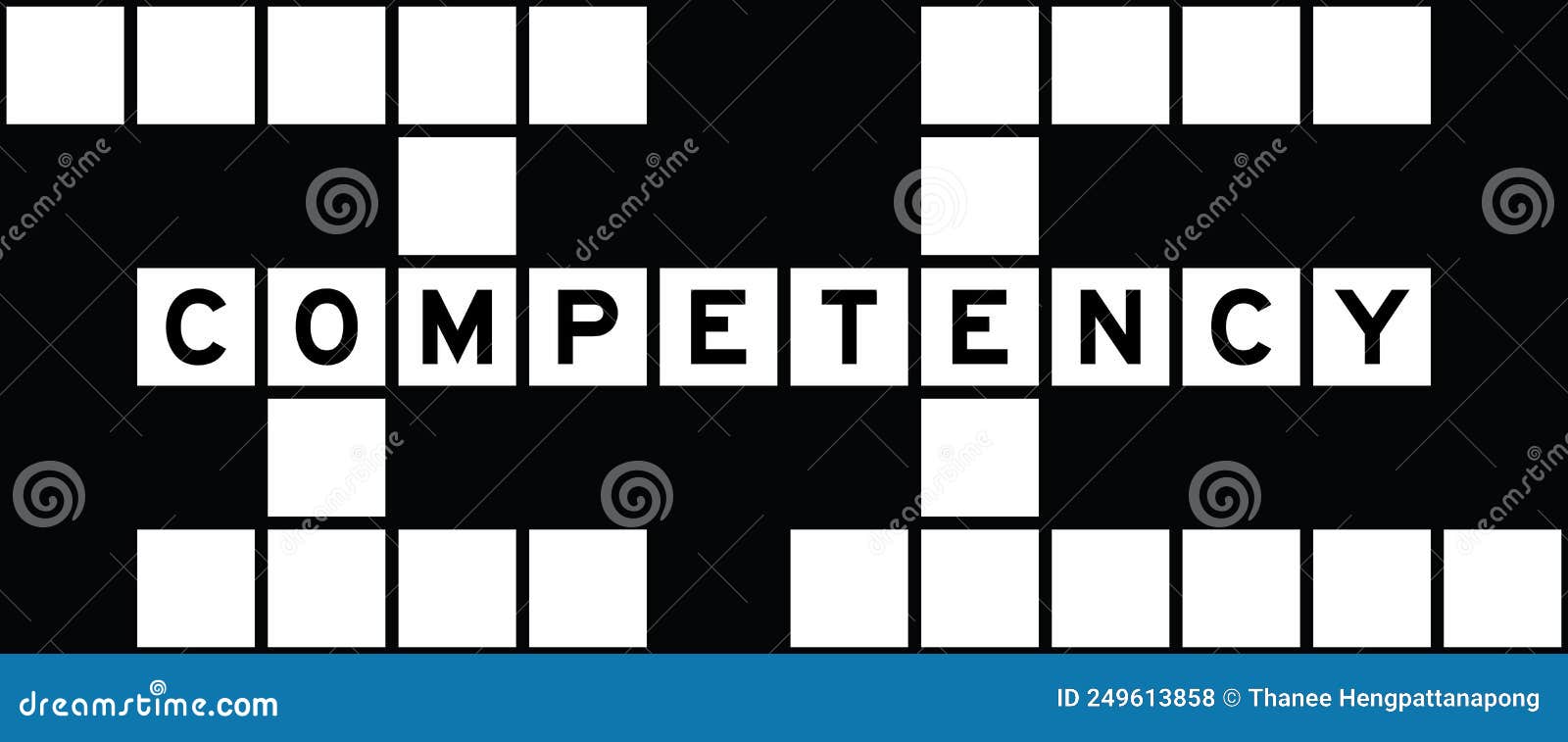Alphabet In Word Competency On Crossword Puzzle Background Illustration ...