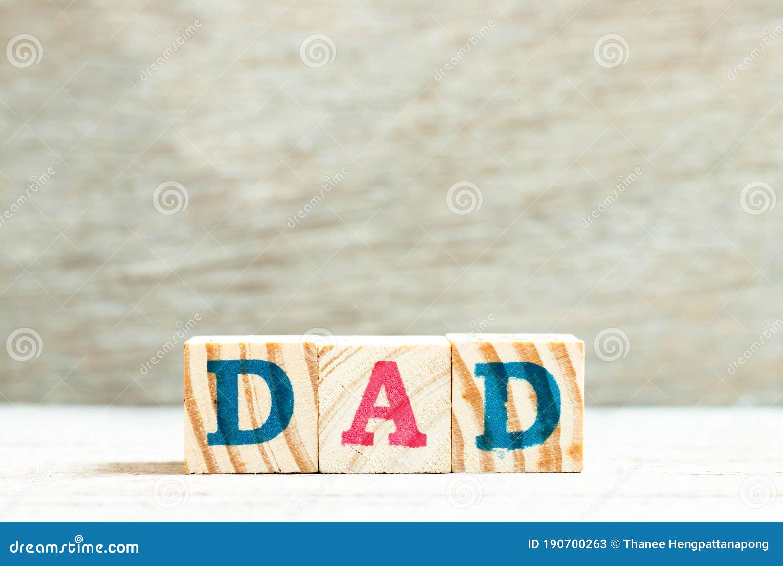 Alphabet in Word Dad on Wood Background Stock Image - Image of ...