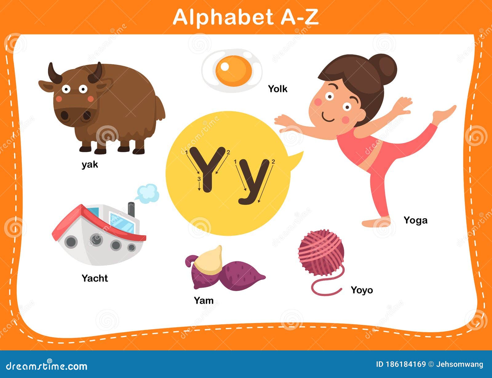 Letter Y With A YoYo Cartoon Vector | CartoonDealer.com #13152493