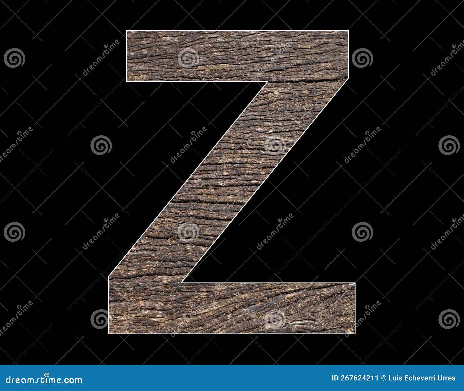 Alphabet Letter Z - Rustic Tree Bark Background Stock Illustration ...