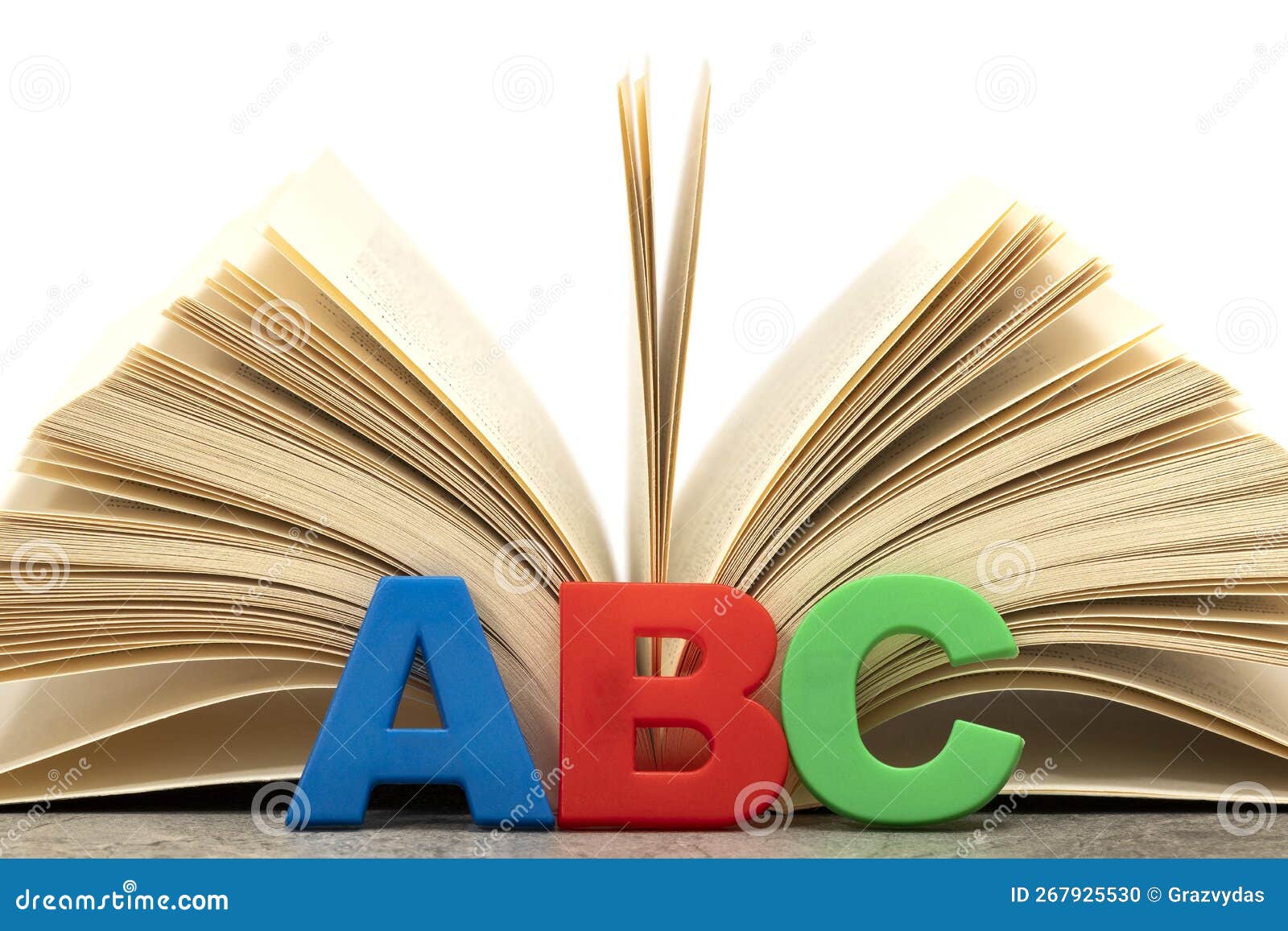 Alphabet Letters ABC and Open Book Stock Photo - Image of literature ...