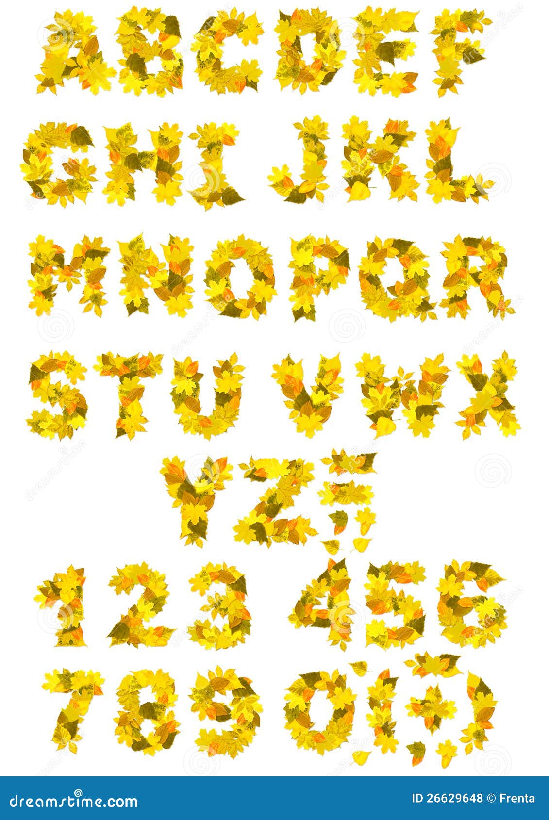 Alphabet - Letters with Autumn Leaves Stock Photo - Image of maple ...