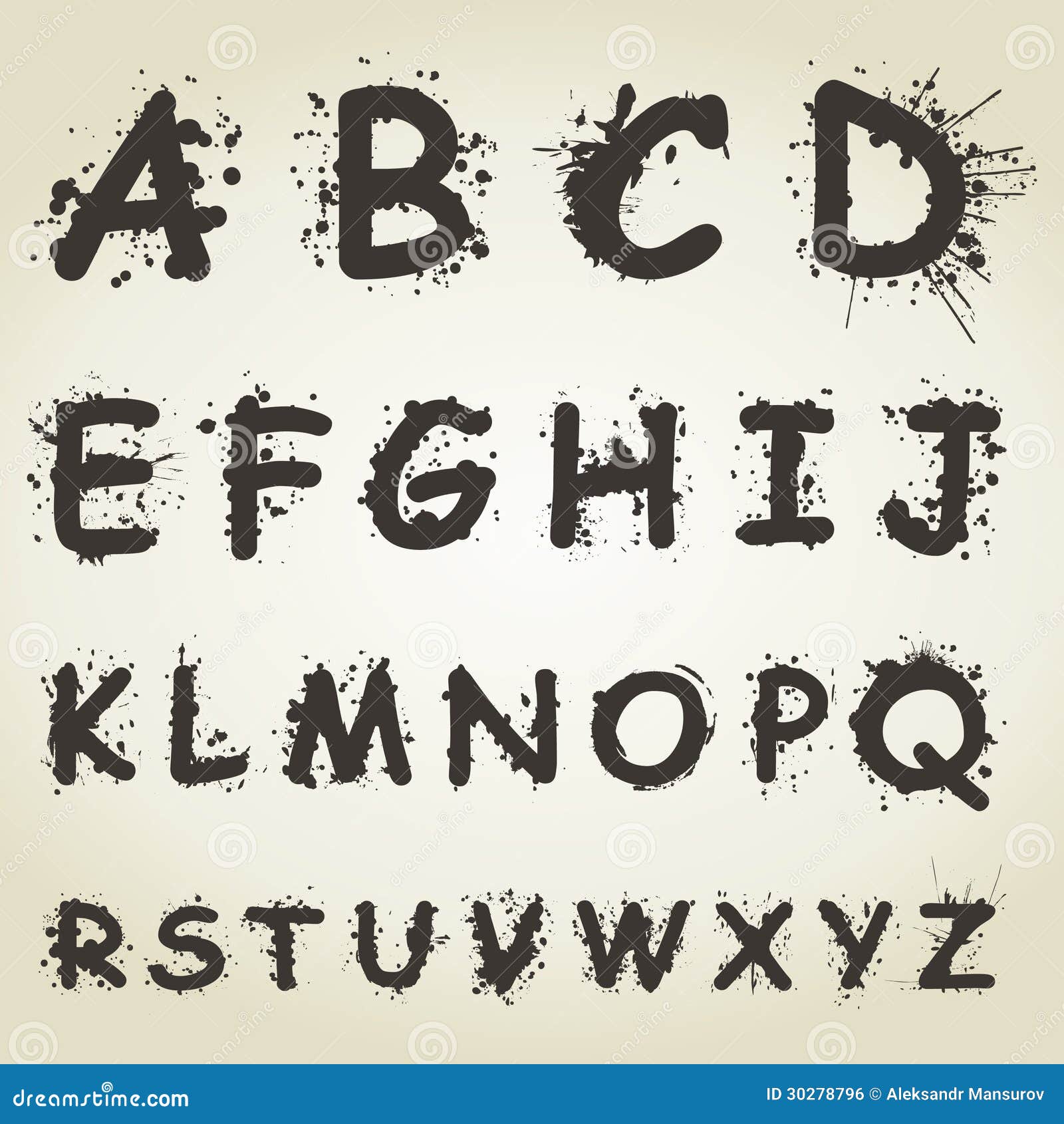 Alphabet a blot stock vector. Illustration of graphic - 30278796