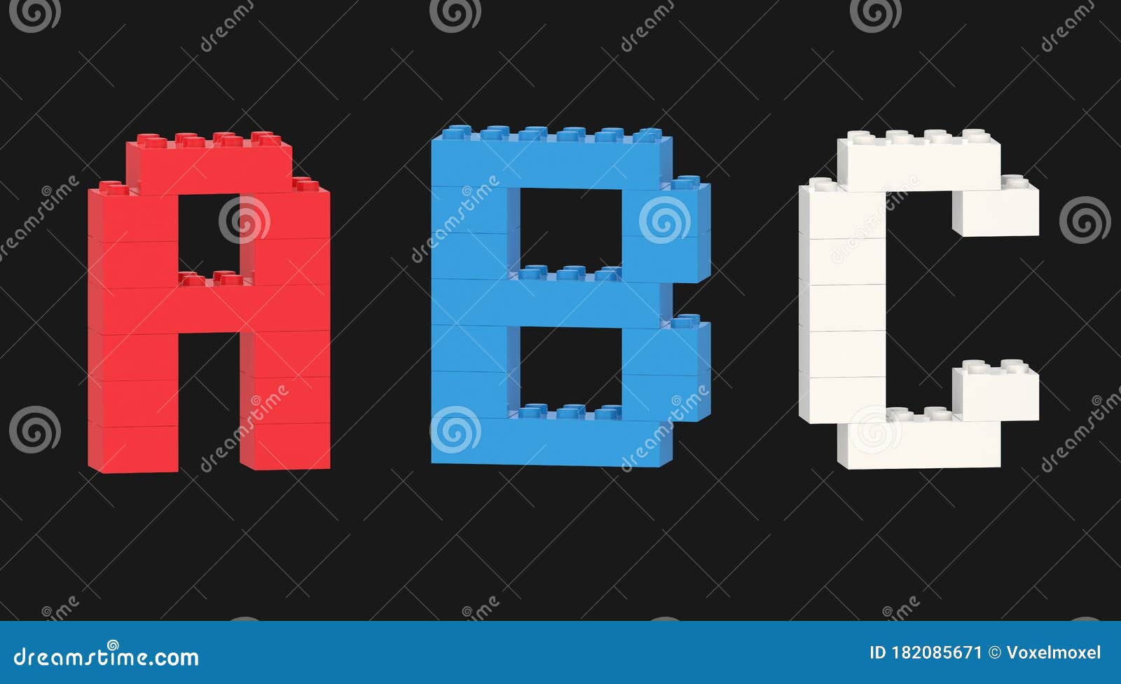 Alphabet Letters from Colorful Plastic Toy Blocks Stock Illustration ...