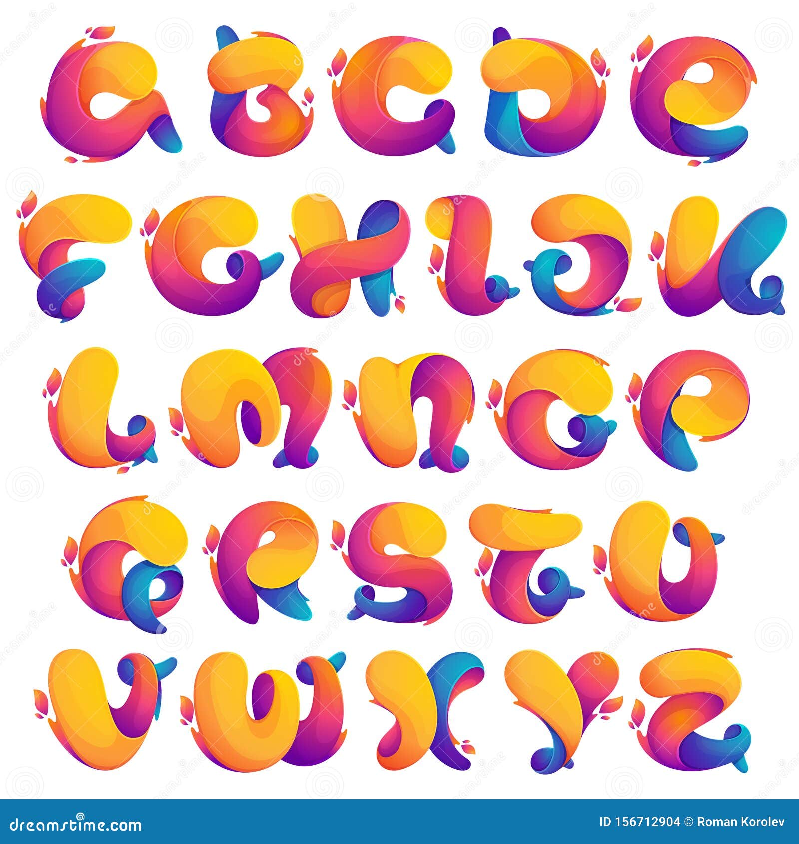 Alphabet Letters Consisting of Fire Flames Stock Illustration ...