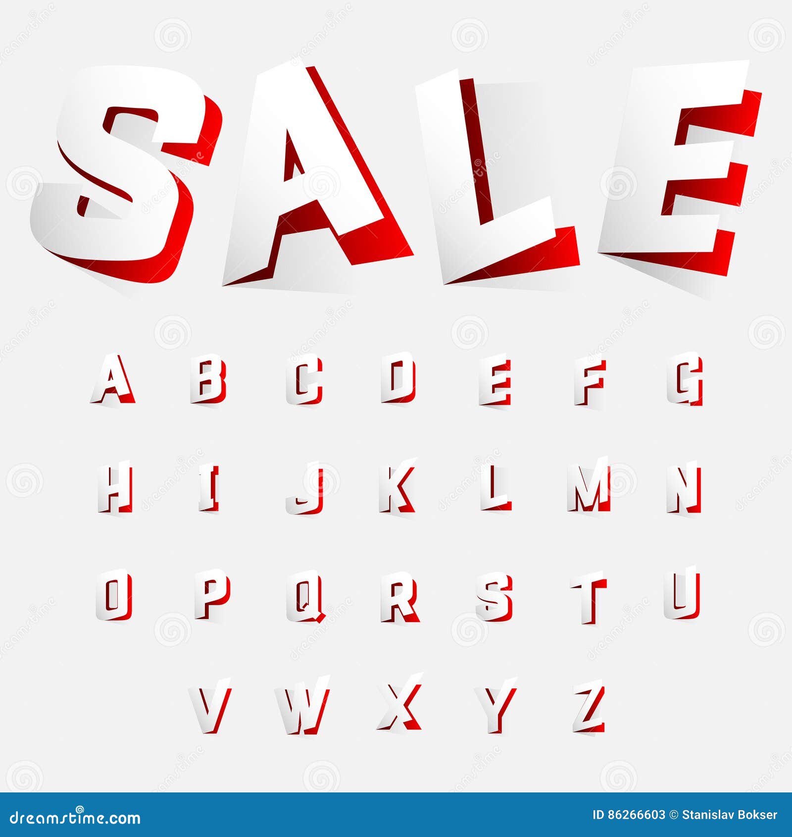 Alphabet Letters Cut Out from Paper Red Style Stock Vector ...