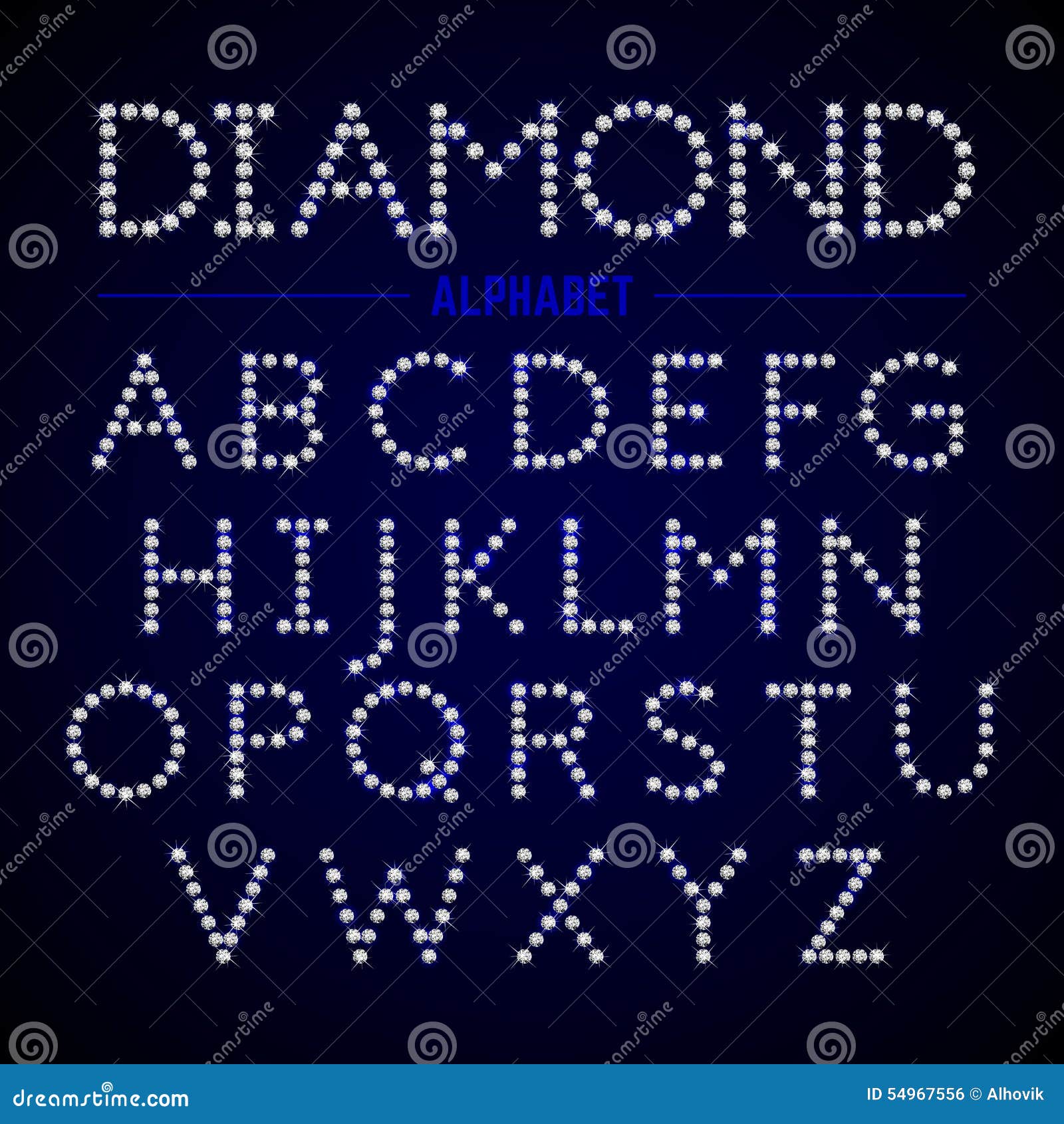 Alphabet Letters From Diamonds Stock Vector Illustration Of Gemstone