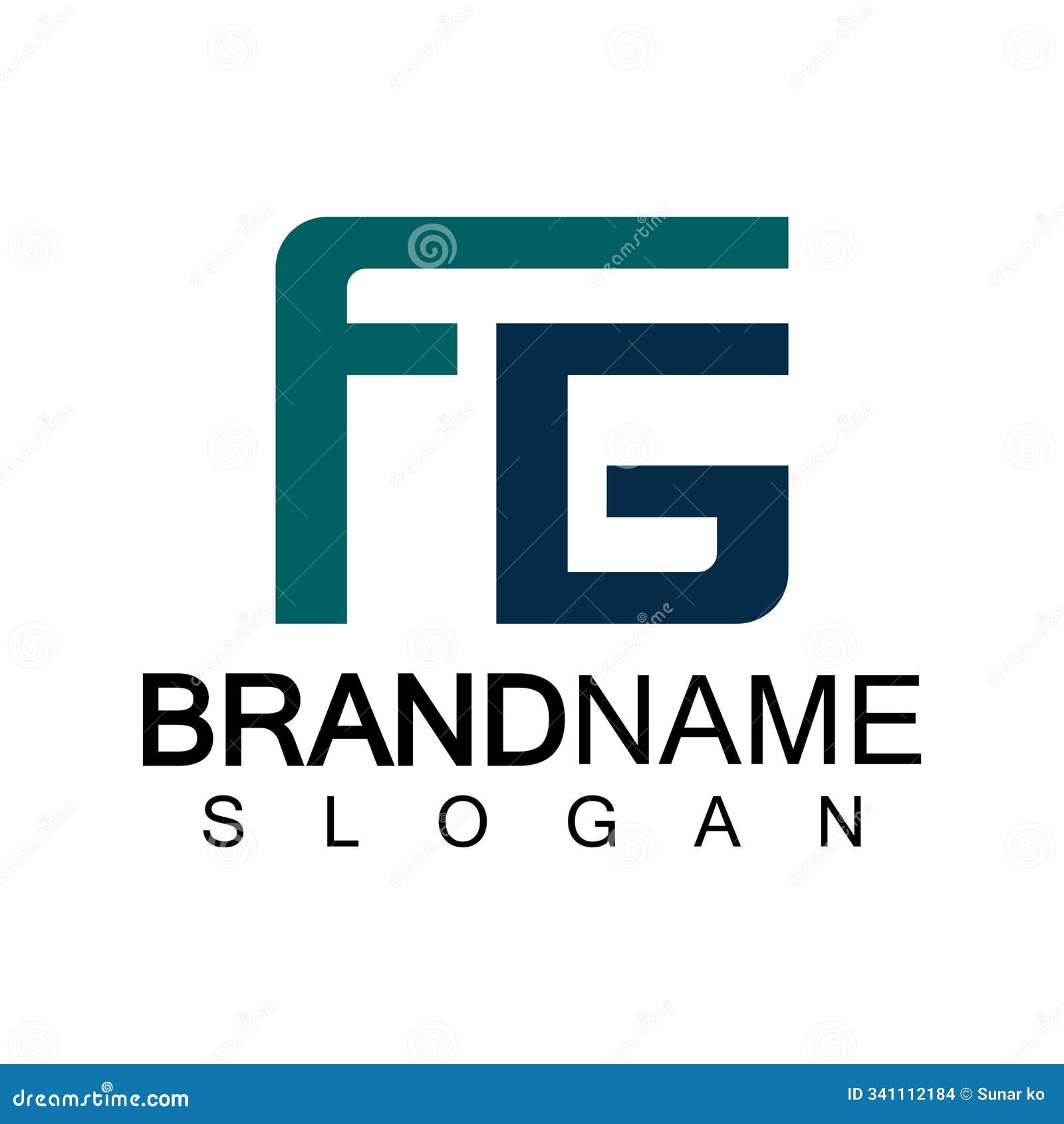 Alphabet Letters FG or GF Logo Design Template Stock Illustration ...