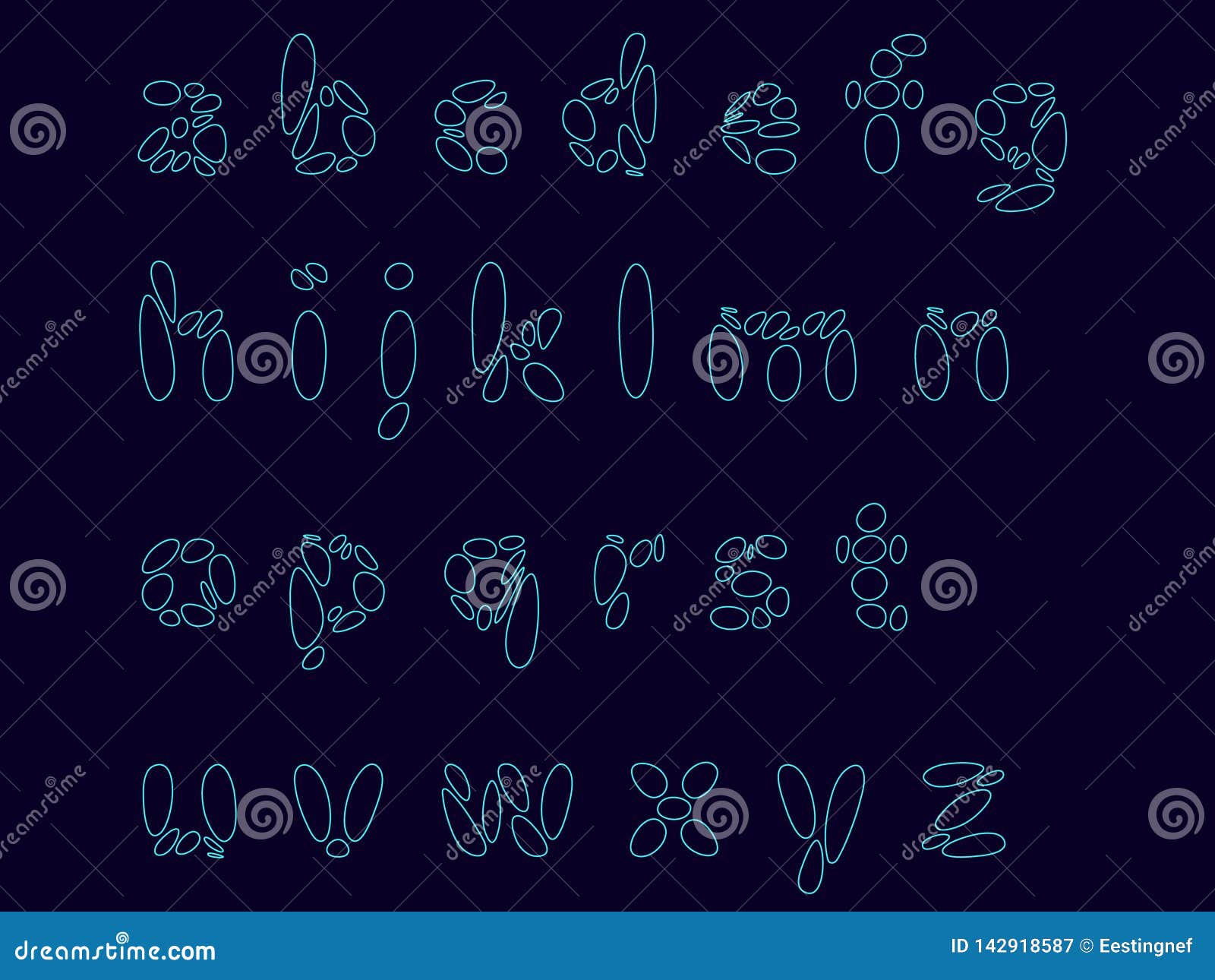 Alphabet Letters, Font Design. Vector Outline Illustration Stock Vector ...