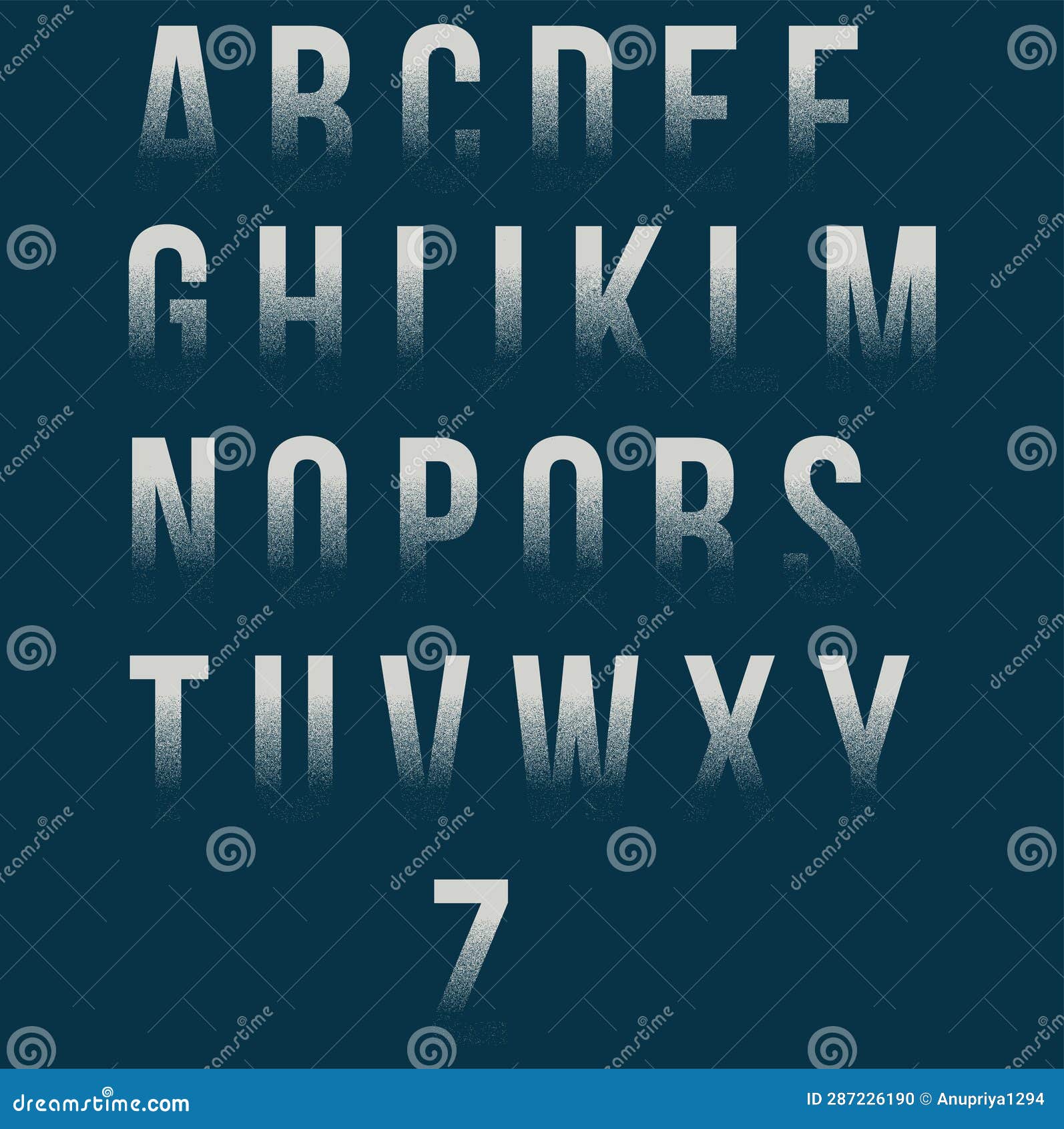 Alphabet Letters Gradient Ombre Effect. Vector Illustration Stock ...