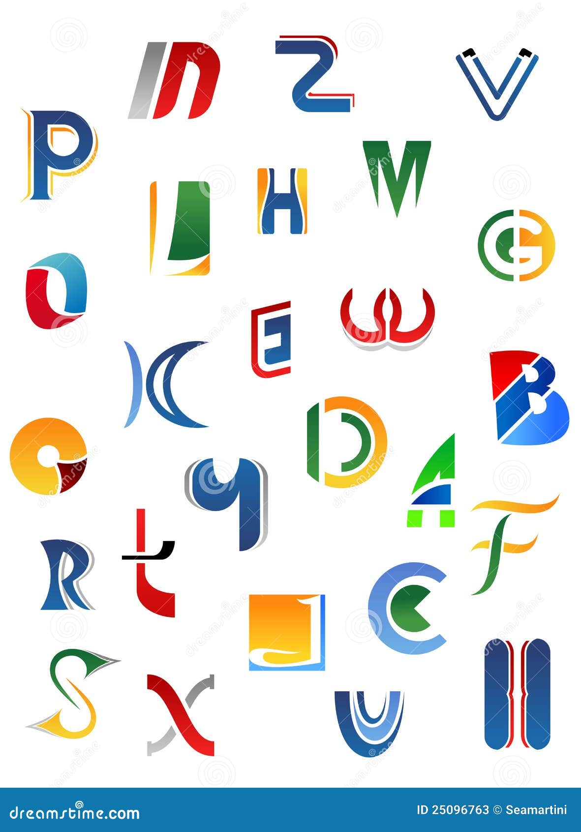 Alphabet letters and icons stock vector. Illustration of decorative ...