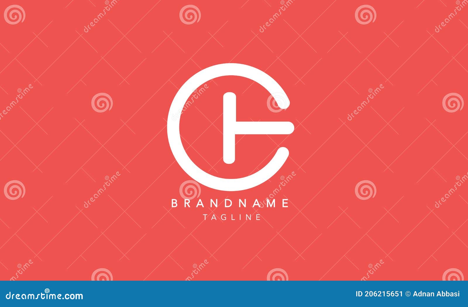 Monogram logo CT stock vector. Illustration of logo - 206215651