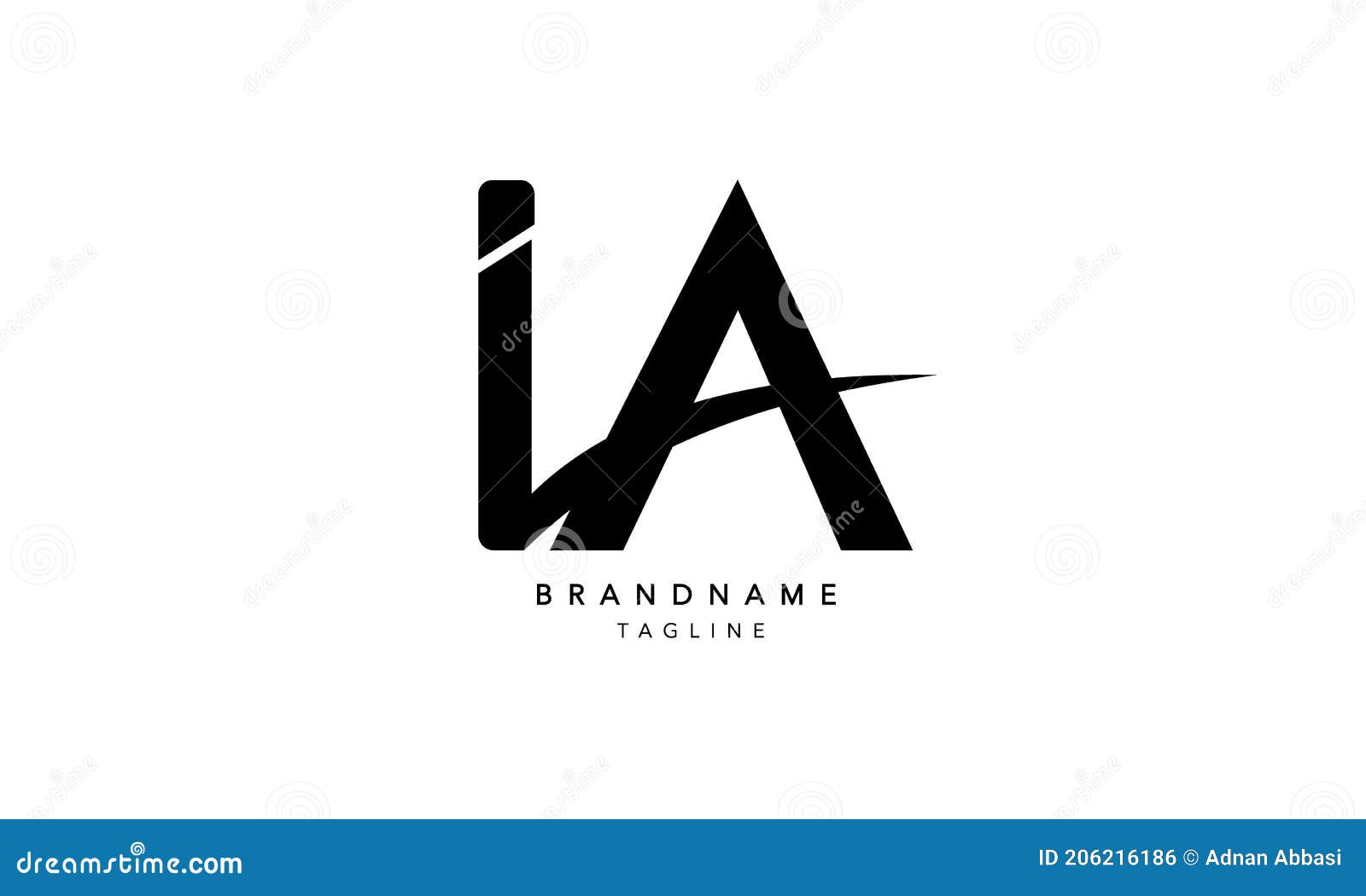 Monogram logo LA stock vector. Illustration of font - 206216186