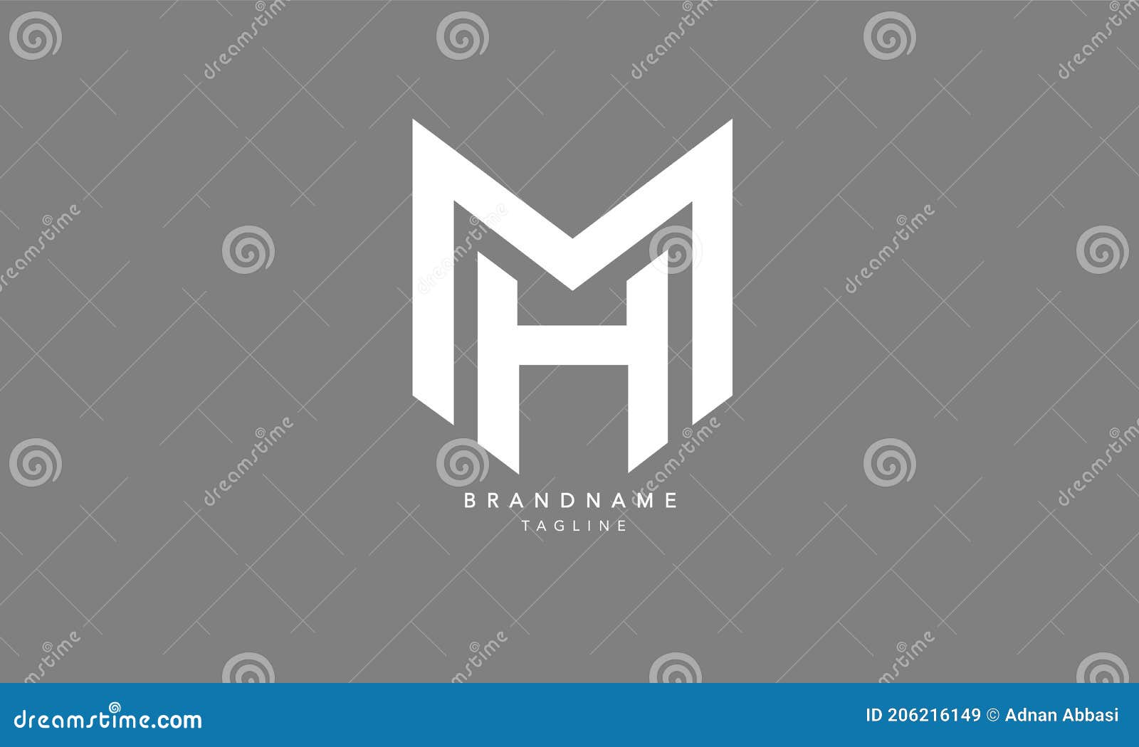 Monogram logo MH stock vector. Illustration of graphic - 206216149