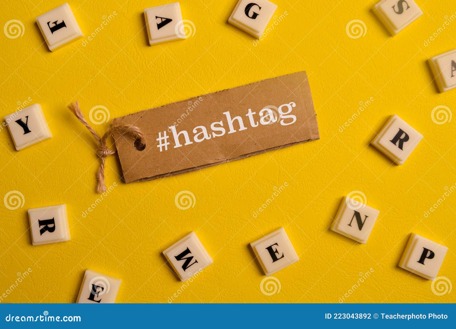 Alphabet Letters and Label Tag Written with #hashtag Stock Photo ...