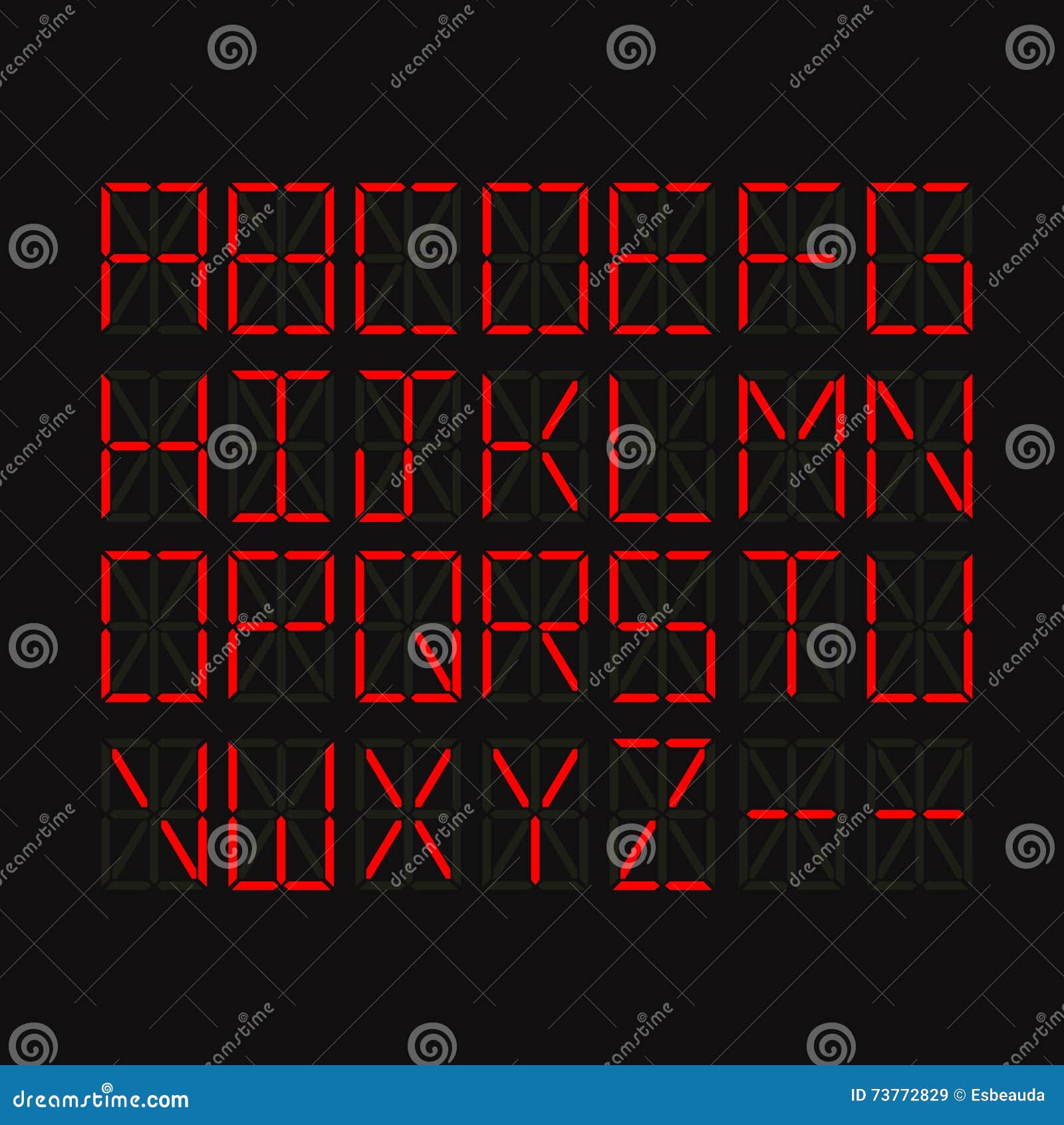 Alphabet Letters on LED Screen Stock Vector - Illustration of font ...