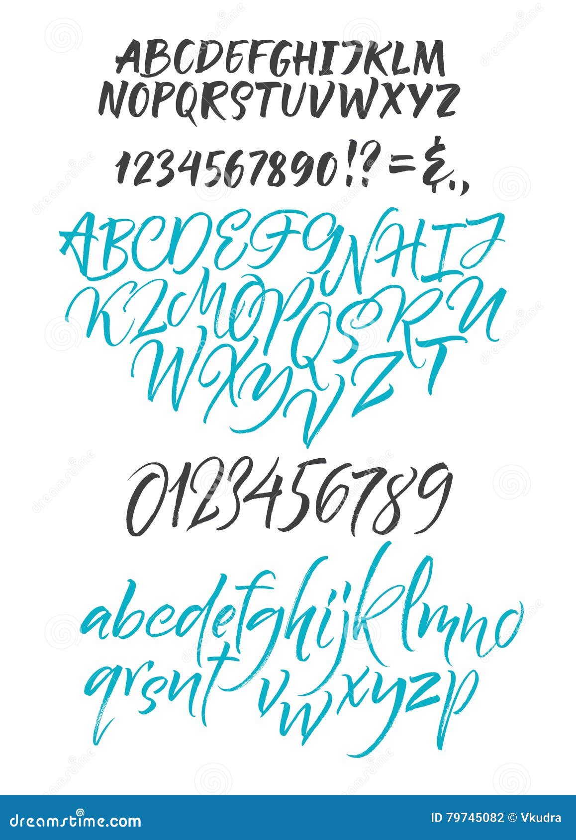 Alphabet Letters: Lowercase, Uppercase, Numbers. Vector Alphabet ...