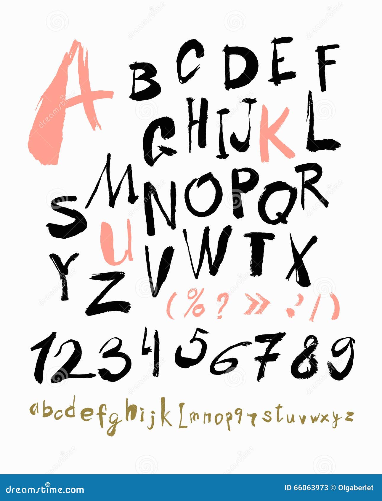 Alphabet Letters Lowercase, Uppercase and Numbers. Stock Vector ...