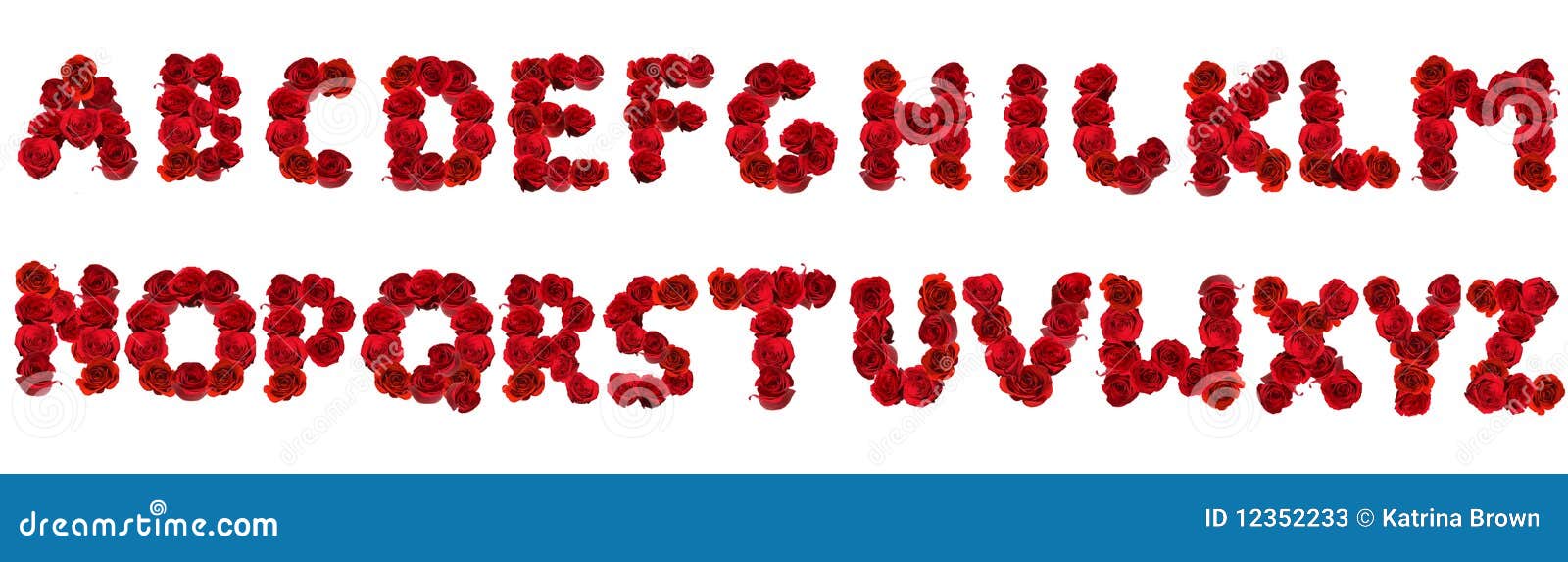 Alphabet Letters Made Out of Individual Roses Stock Image - Image of ...