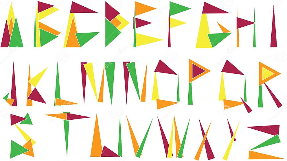 Alphabet Letters Made from Triangles Stock Vector - Illustration of ...