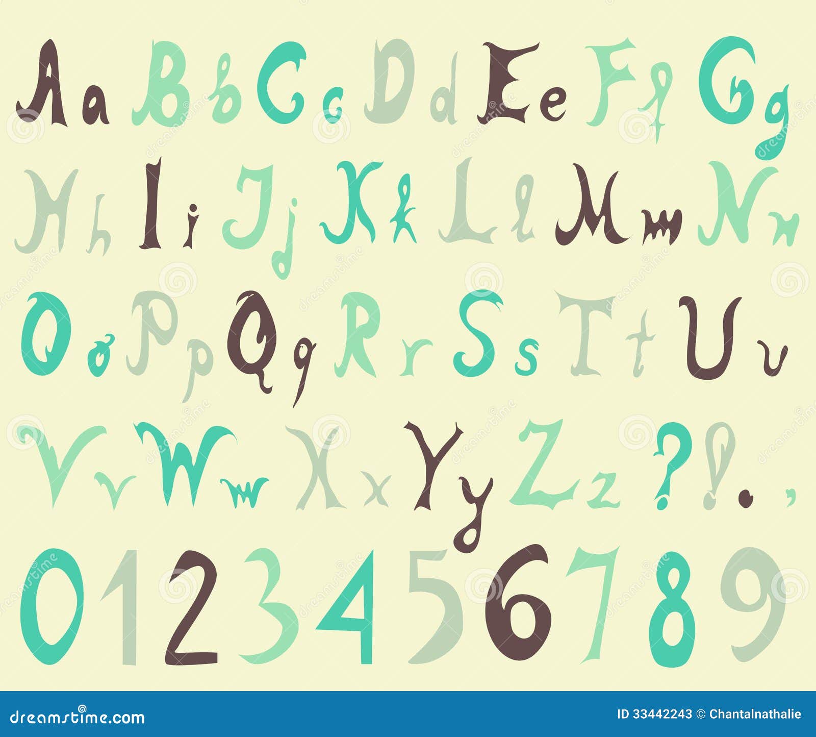 Alphabet Letters and Numbers Stock Vector - Illustration of decoration ...