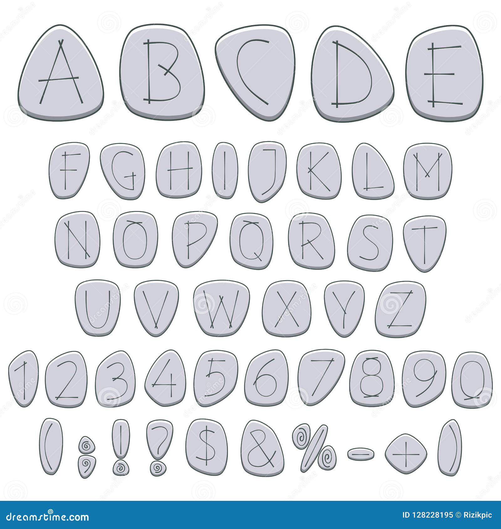 Pebble Numbers And Math Symbols Web Icons Stock Image | CartoonDealer ...