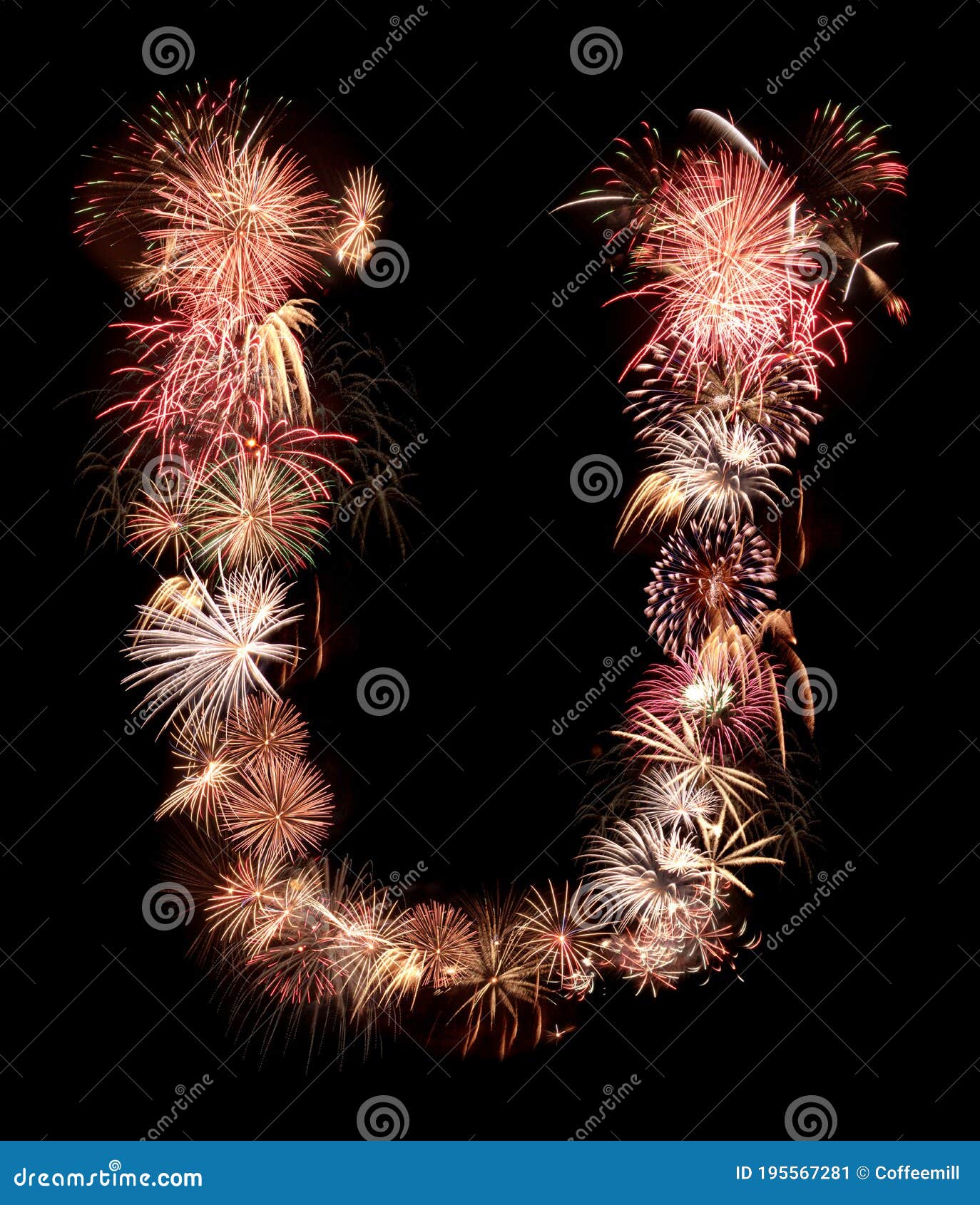 Alphabet Letters from Salute and Fireworks Stock Illustration ...