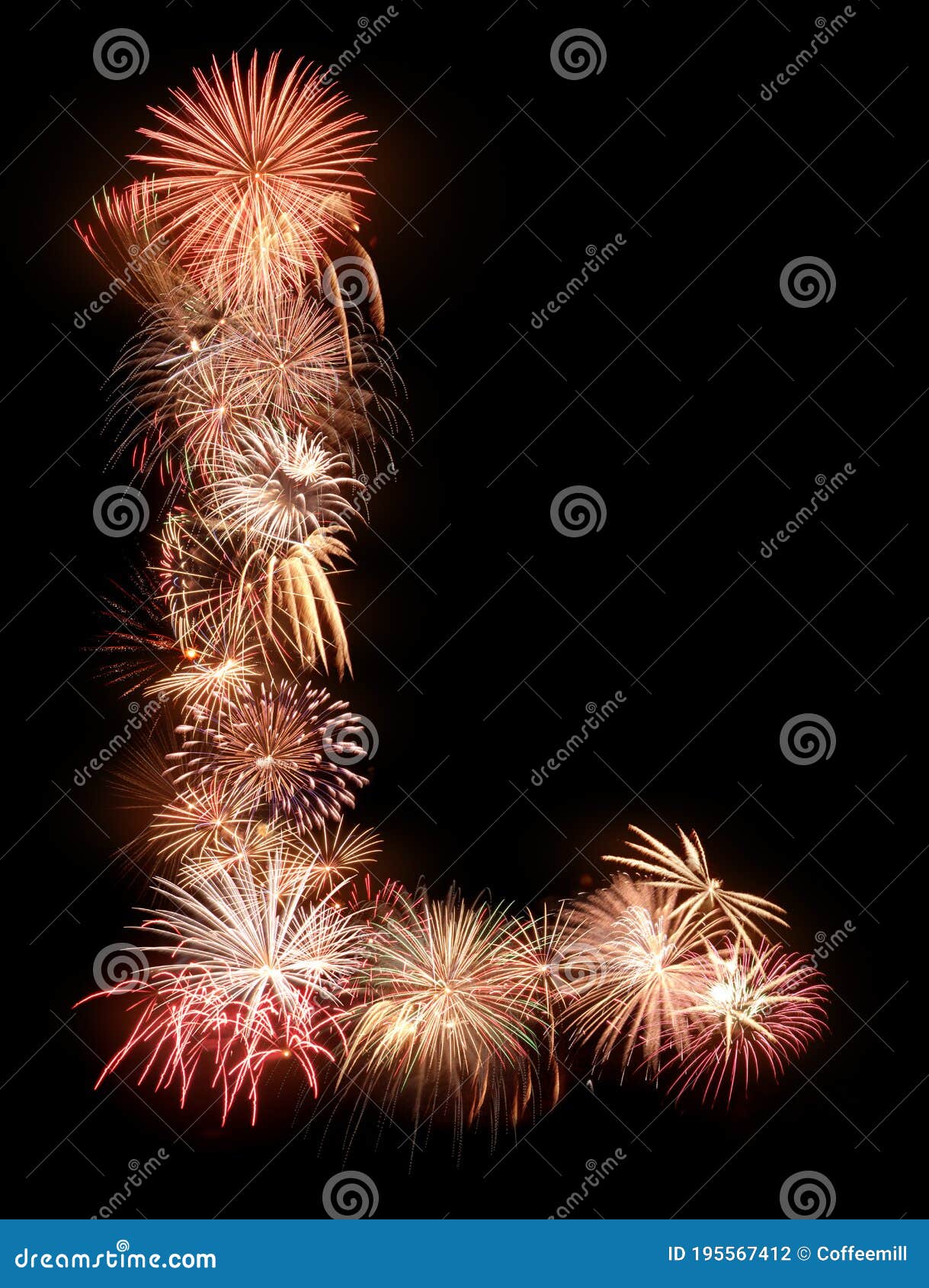 Alphabet Letters from Salute and Fireworks Stock Illustration ...