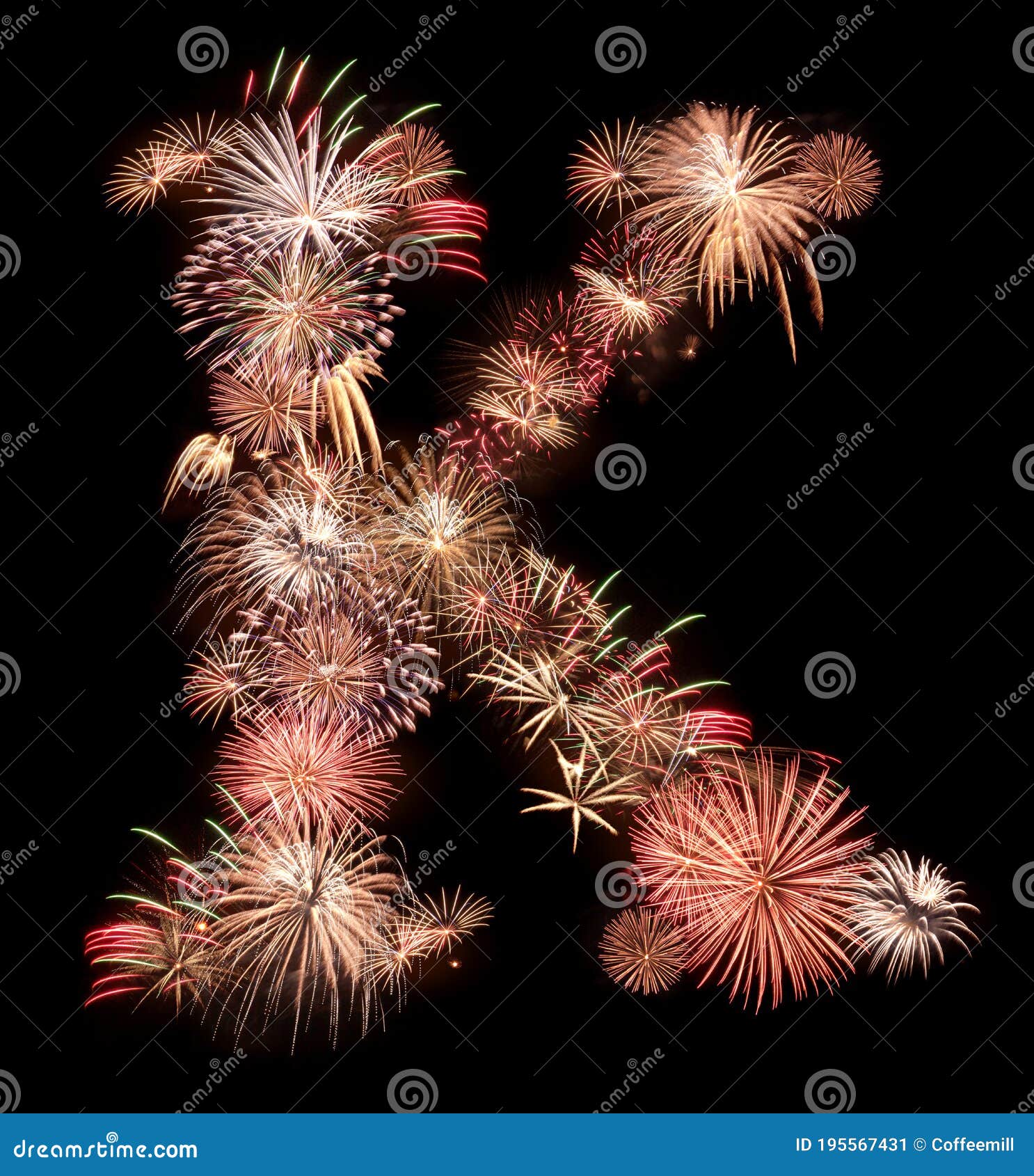 Alphabet Letters from Salute and Fireworks Stock Illustration ...