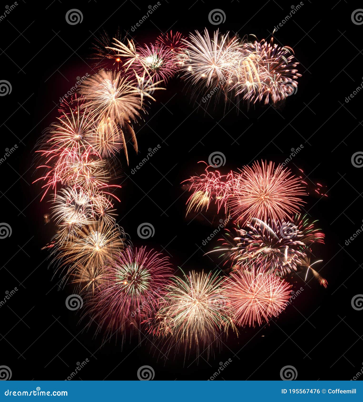 Alphabet Letters from Salute and Fireworks Stock Illustration ...