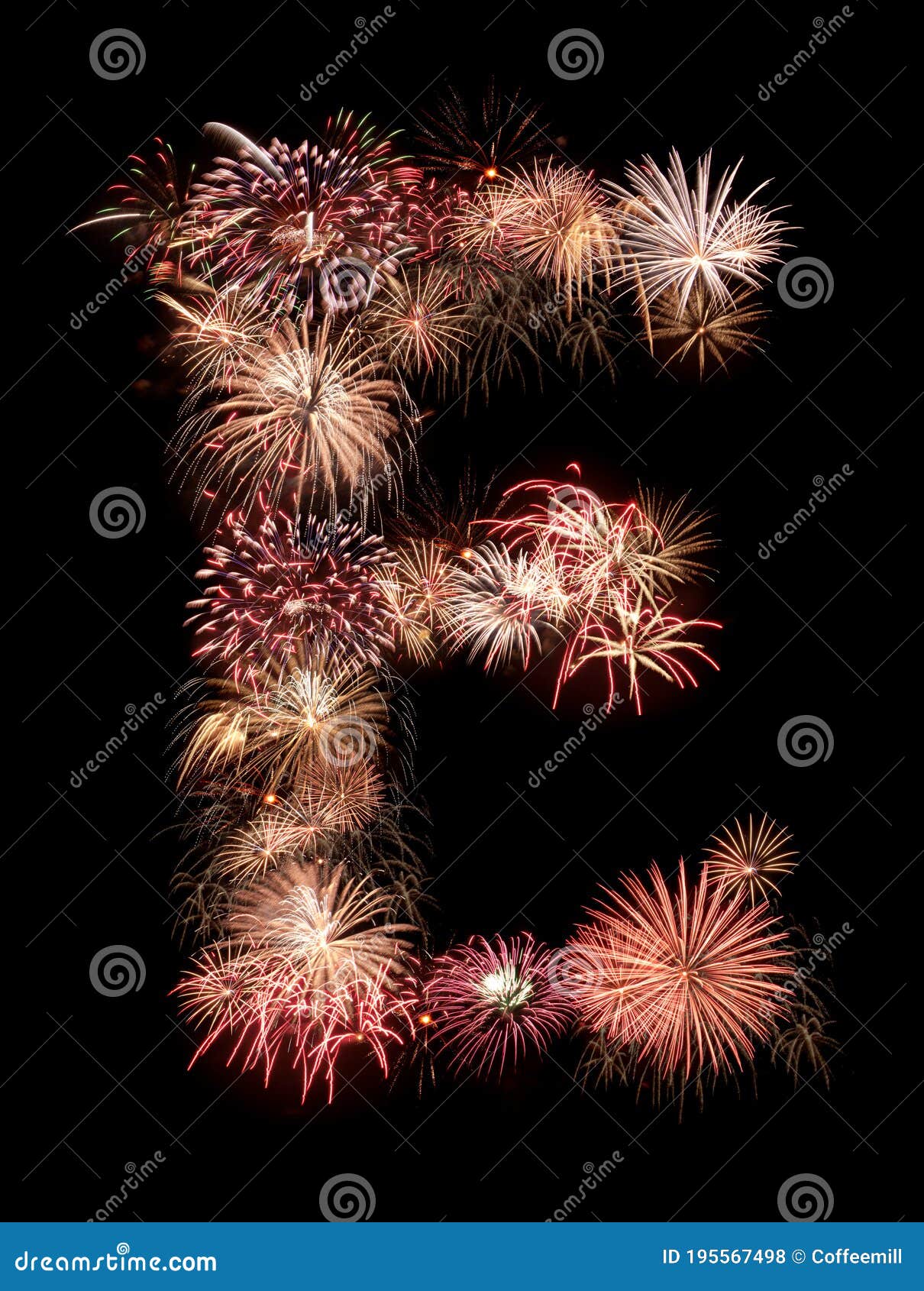 Alphabet Letters from Salute and Fireworks Stock Illustration ...