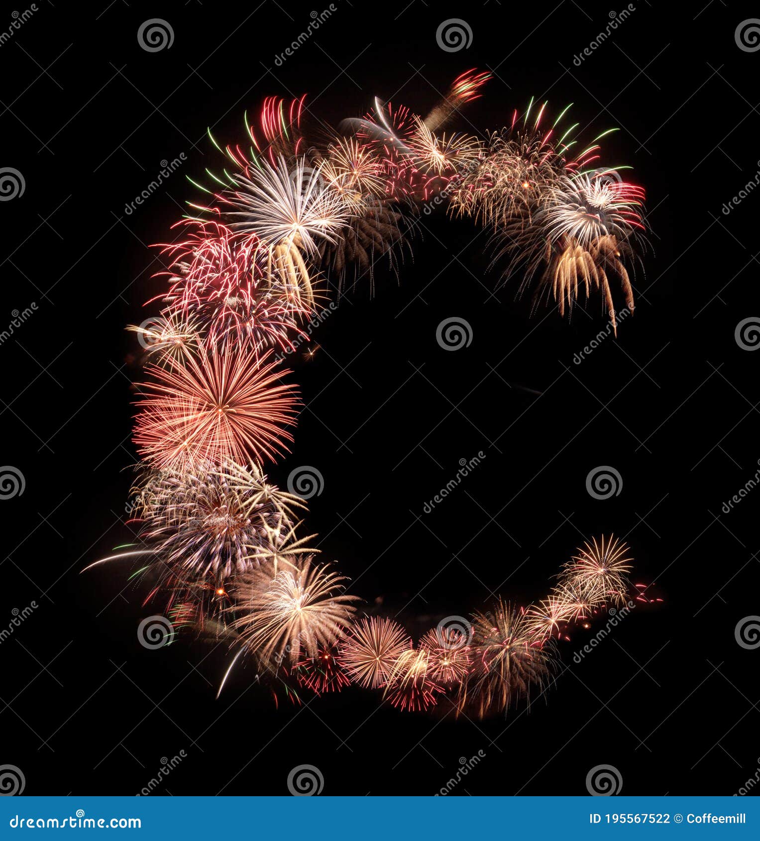 Alphabet Letters from Salute and Fireworks Stock Illustration ...