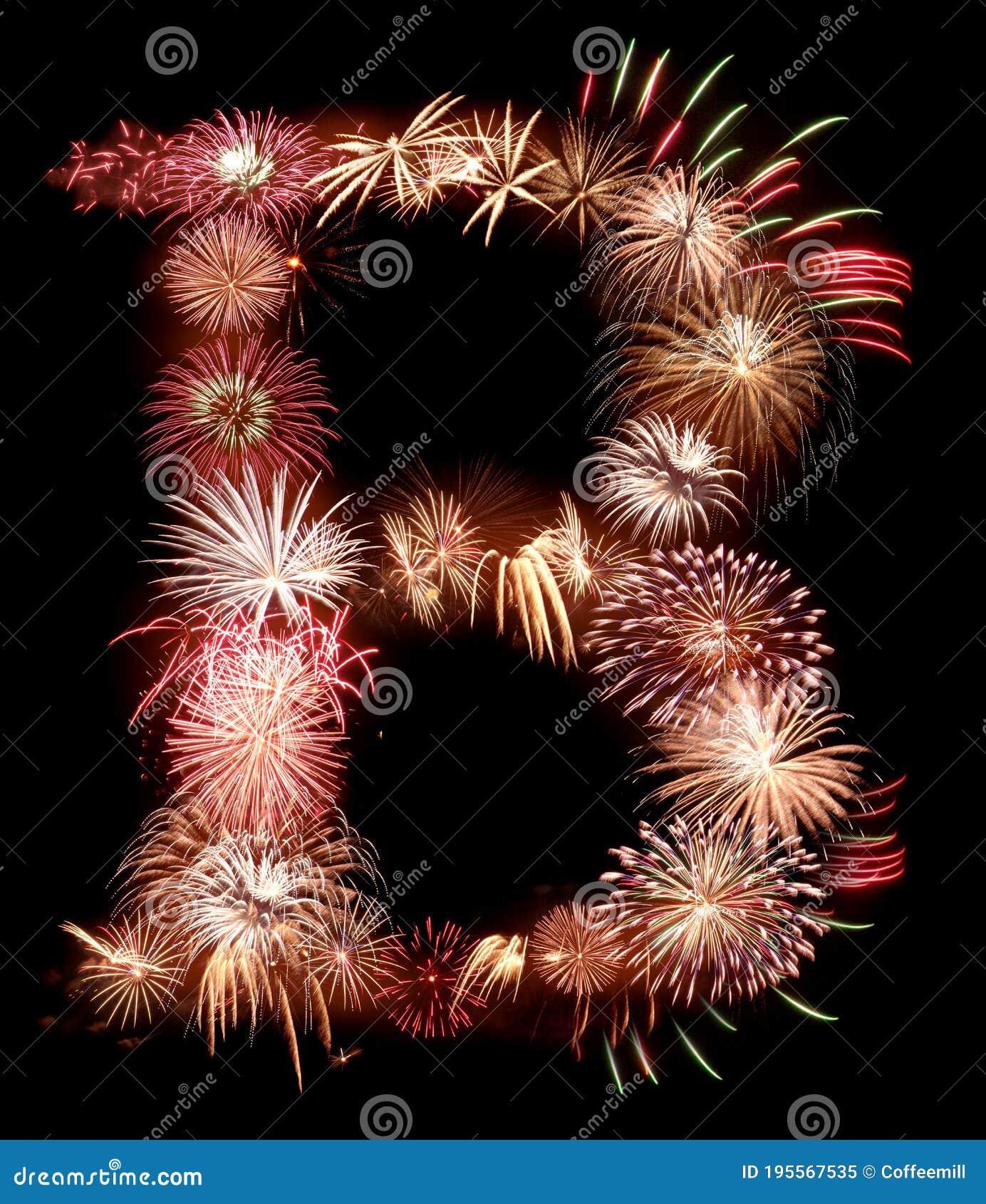 Alphabet Letters from Salute and Fireworks Stock Illustration ...