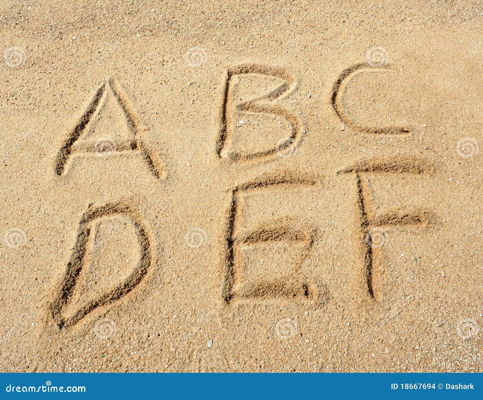 Alphabet Letters in Sand on Beach Stock Photo - Image of beach, pattern ...