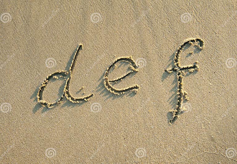 Alphabet Letters in Sand on Beach Stock Photo - Image of nature, style ...