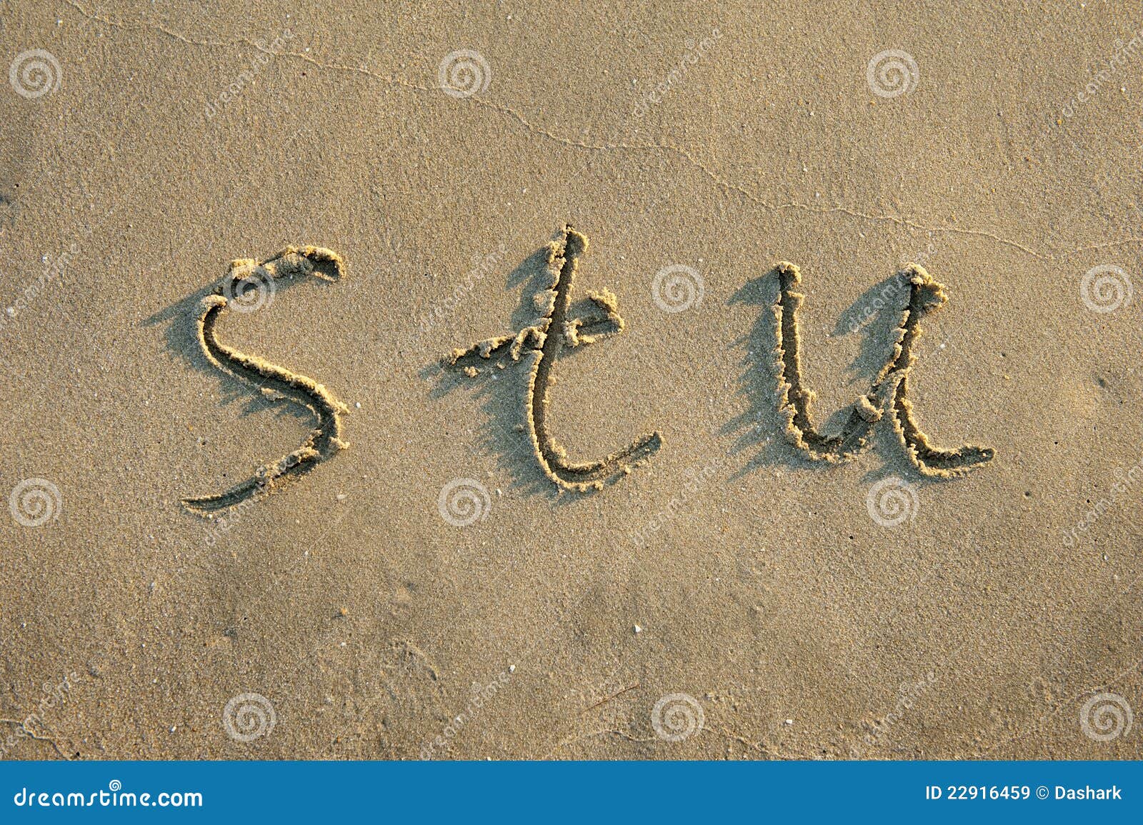Alphabet Letters in Sand on Beach Stock Image - Image of character ...