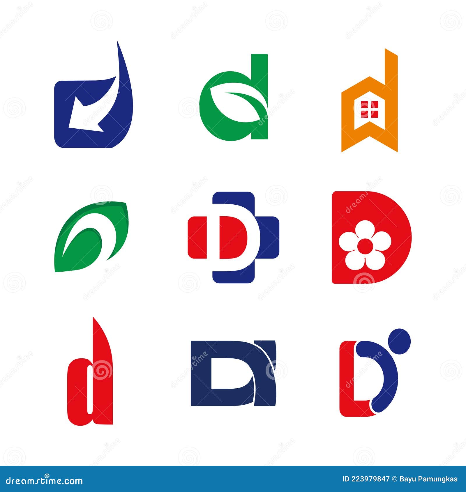 Alphabet Letters Set D Logo Element. D Letter Collection Vector ...